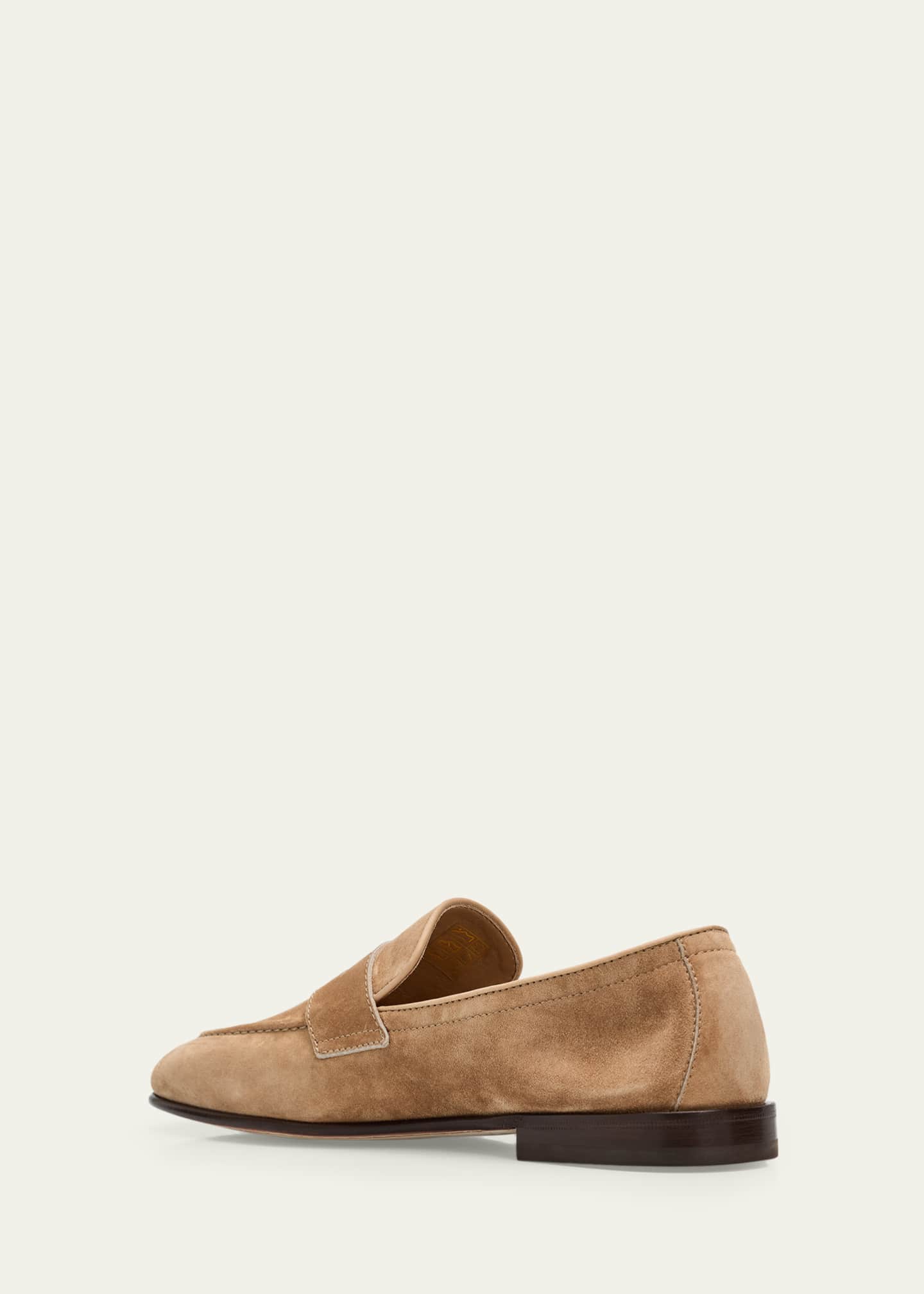 Brunello Cucinelli Men's Leather Apron-Toe Penny Loafers - Bergdorf Goodman