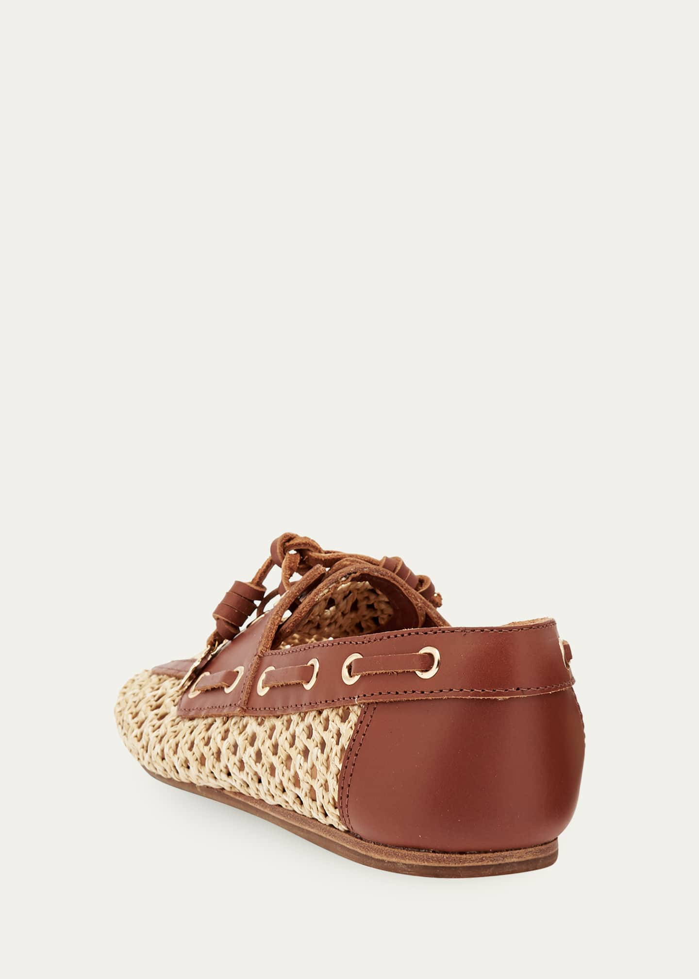 Ancient Greek Sandals Pliaria Raffia and Leather Boat Shoes - Bergdorf ...