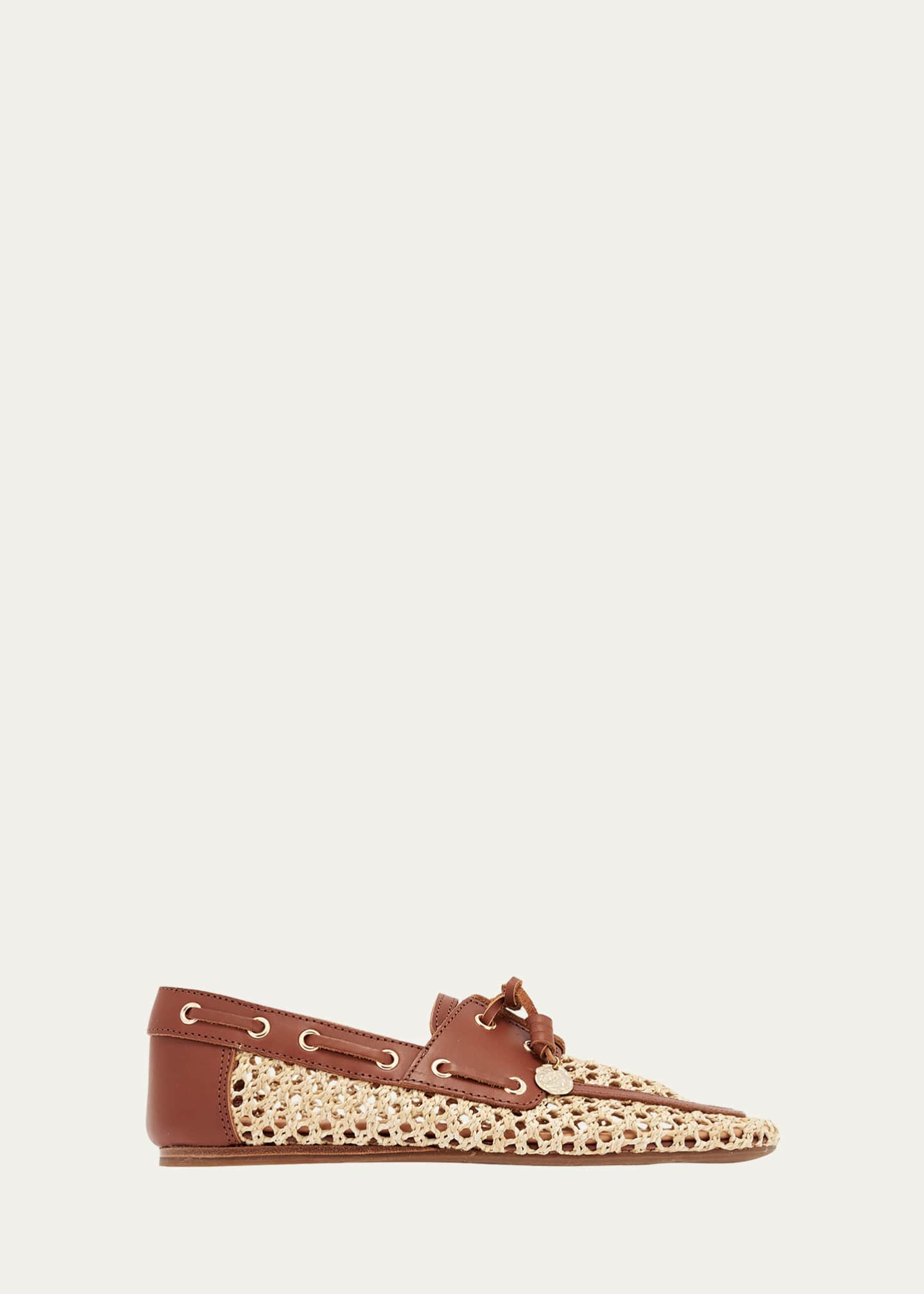 Ancient Greek Sandals Pliaria Raffia and Leather Boat Shoes - Bergdorf ...