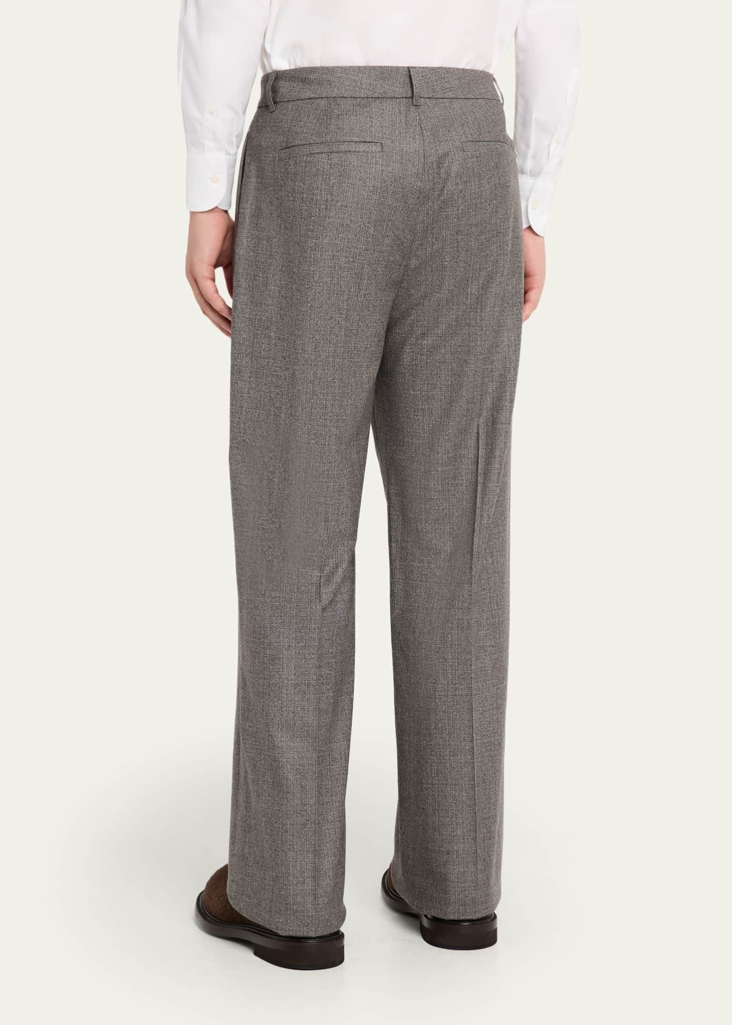 FRAME Men's Wide-Leg Flannel Trousers - Bergdorf Goodman