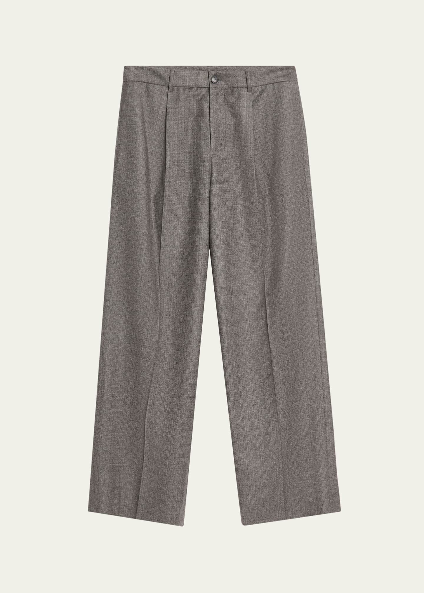 FRAME Men's Wide-Leg Flannel Trousers - Bergdorf Goodman