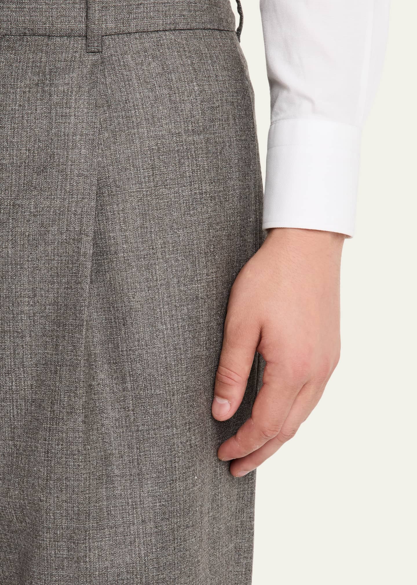 FRAME Men's Wide-Leg Flannel Trousers - Bergdorf Goodman
