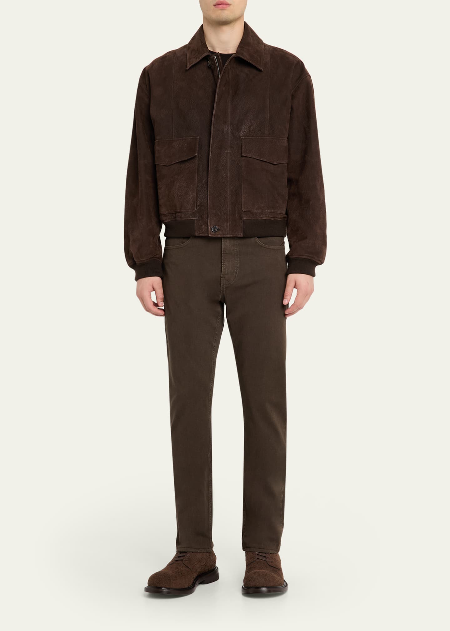 FRAME Men's Brown Leather Retro Jacket - Bergdorf Goodman