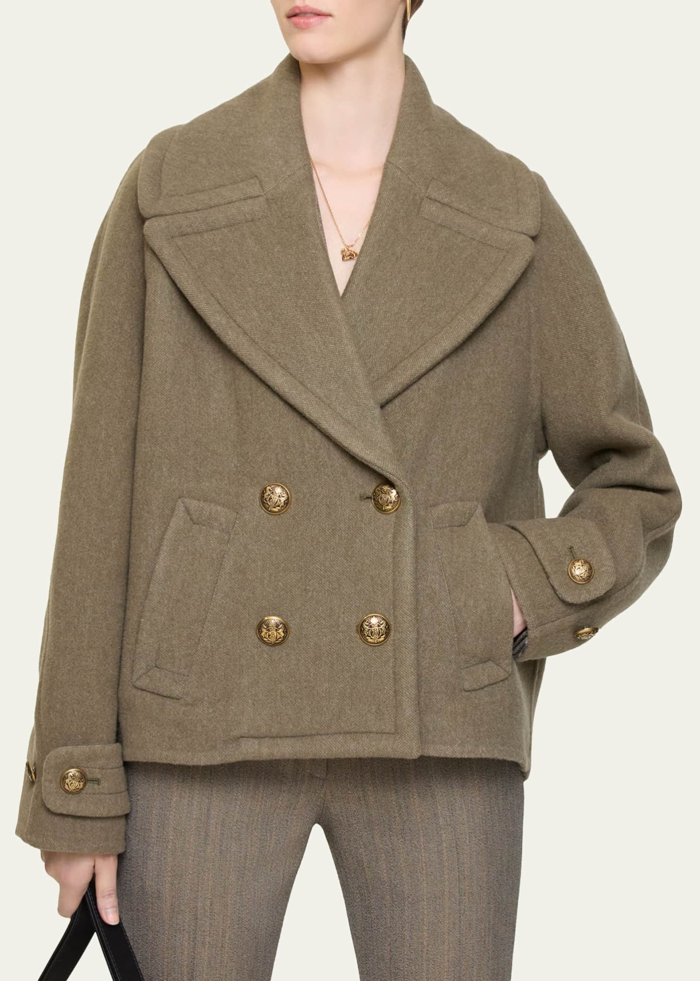 Burberry Caitlin Double-Breasted Wool-Blend Peacoat - Bergdorf Goodman