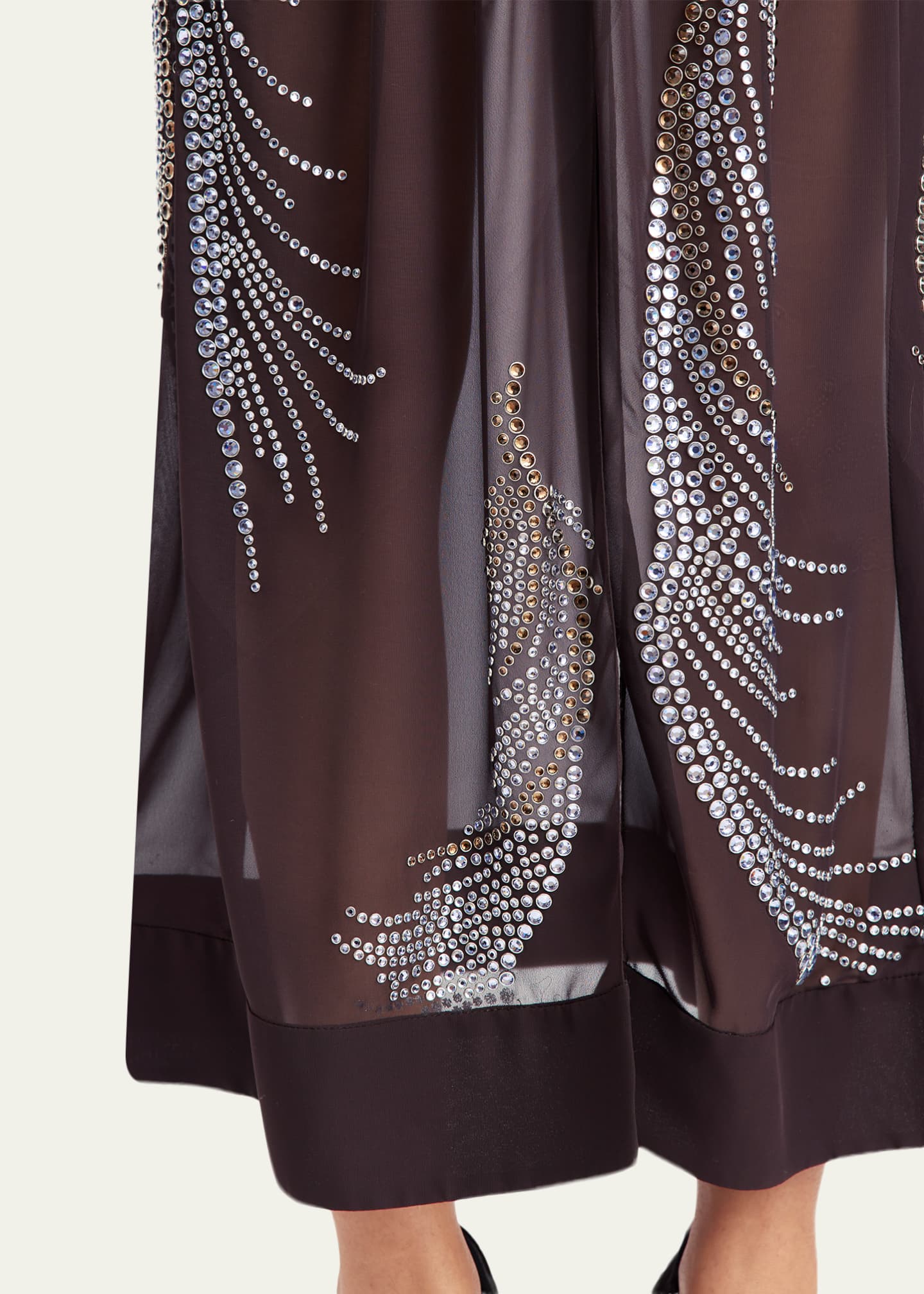 16ARLINGTON Silas Embellished Feather Midi Dress - Bergdorf Goodman