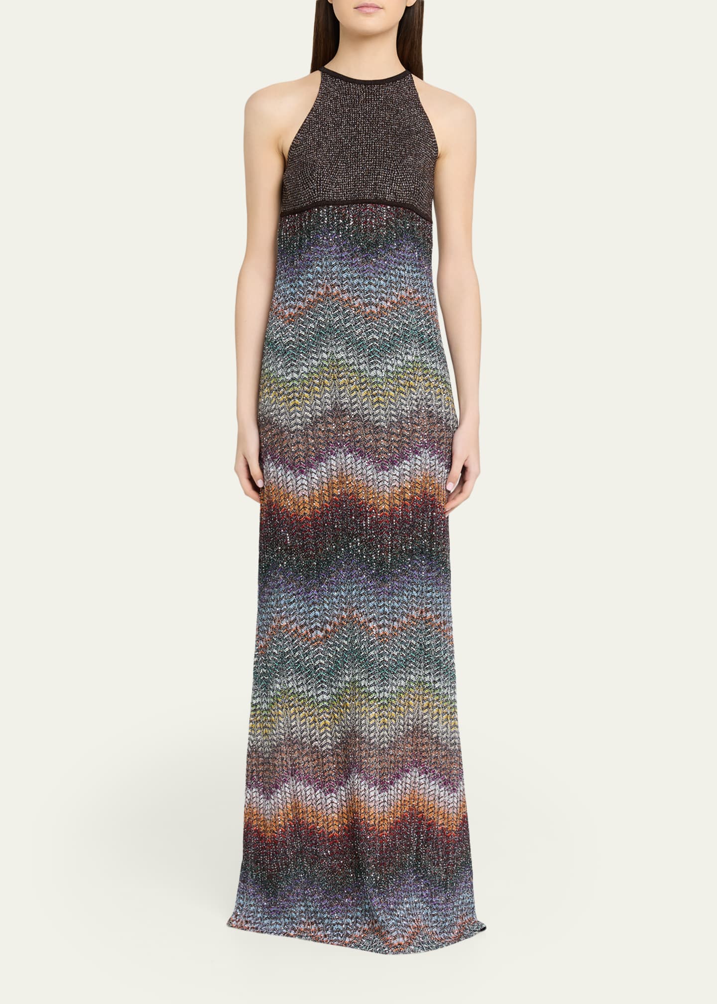 Missoni Sequin Wefted Loom Knit Halterneck Gown - Bergdorf Goodman