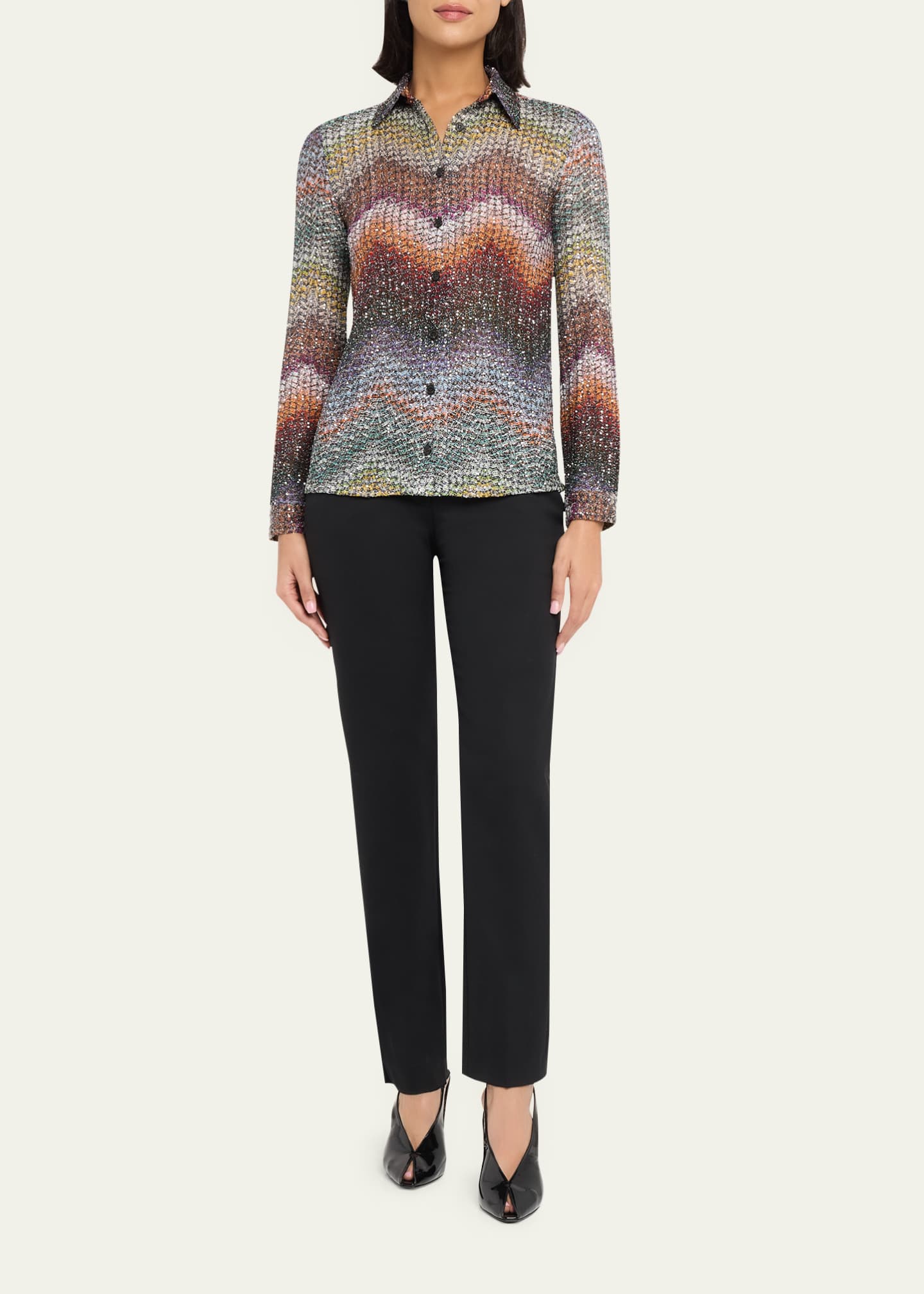 Missoni Sequined Wefted Loom Knit Button-Down Shirt - Bergdorf Goodman