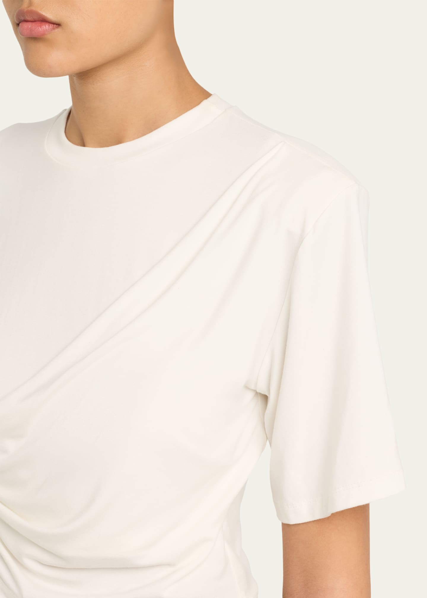 SIMKHAI Rowley Gathered Short-Sleeve Tee - Bergdorf Goodman