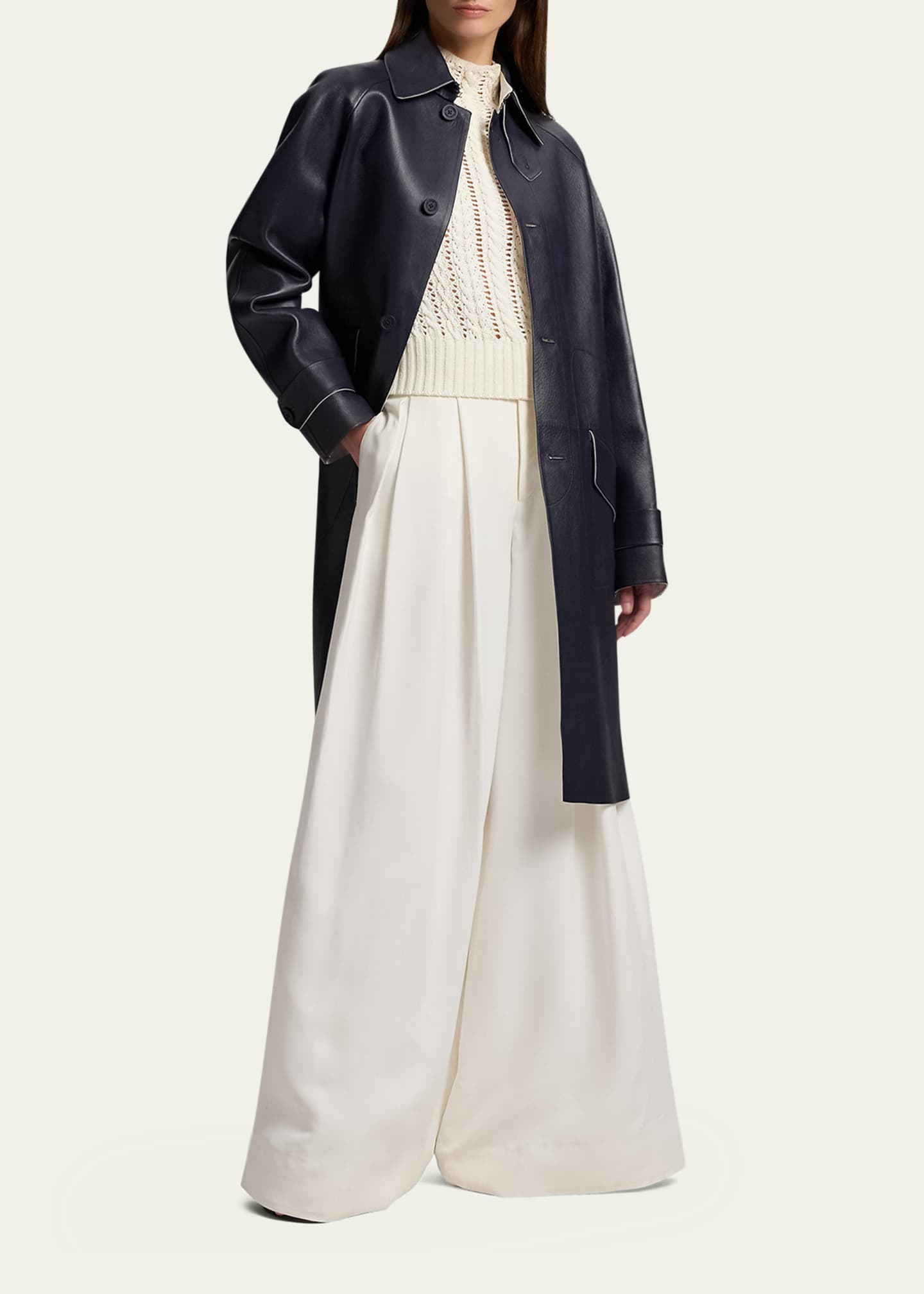 Ralph Lauren Collection Ottis Lambskin Balmacaan Coat - Bergdorf Goodman