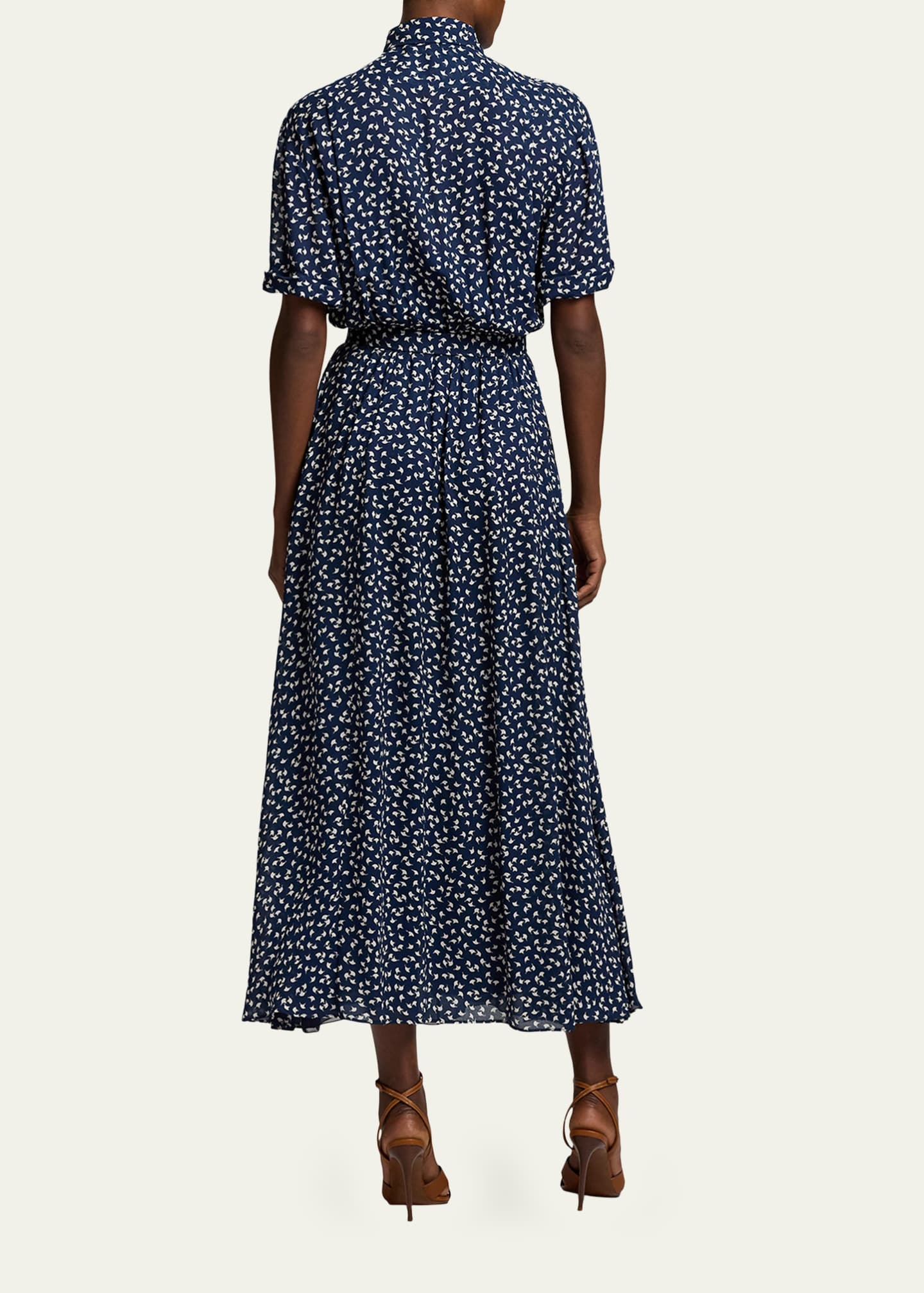 Ralph Lauren Collection Sura Geo-Print Georgette Day Dress - Bergdorf ...