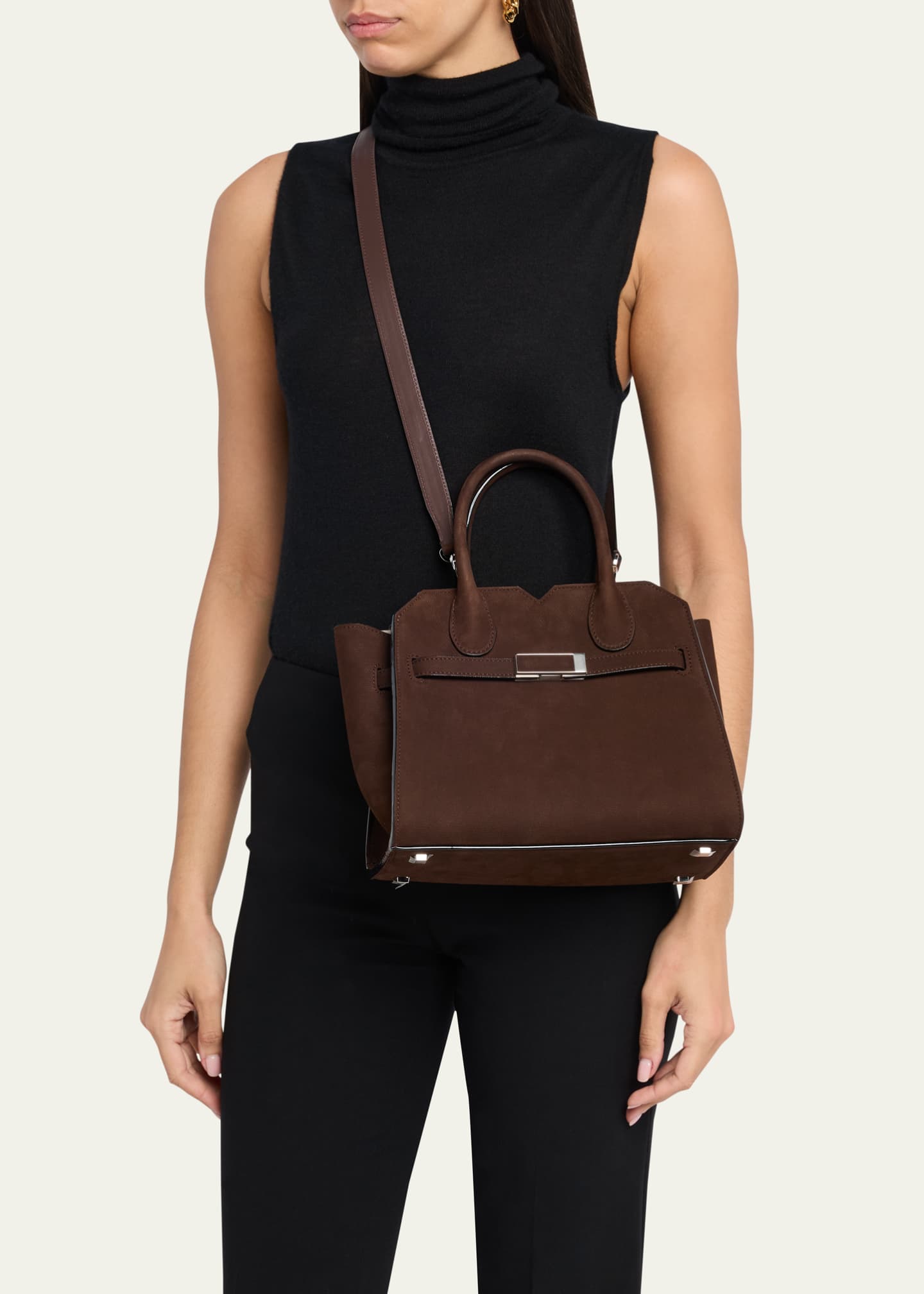 Valextra Milano Mini Millepunte Nubuck Top-Handle Bag - Bergdorf Goodman
