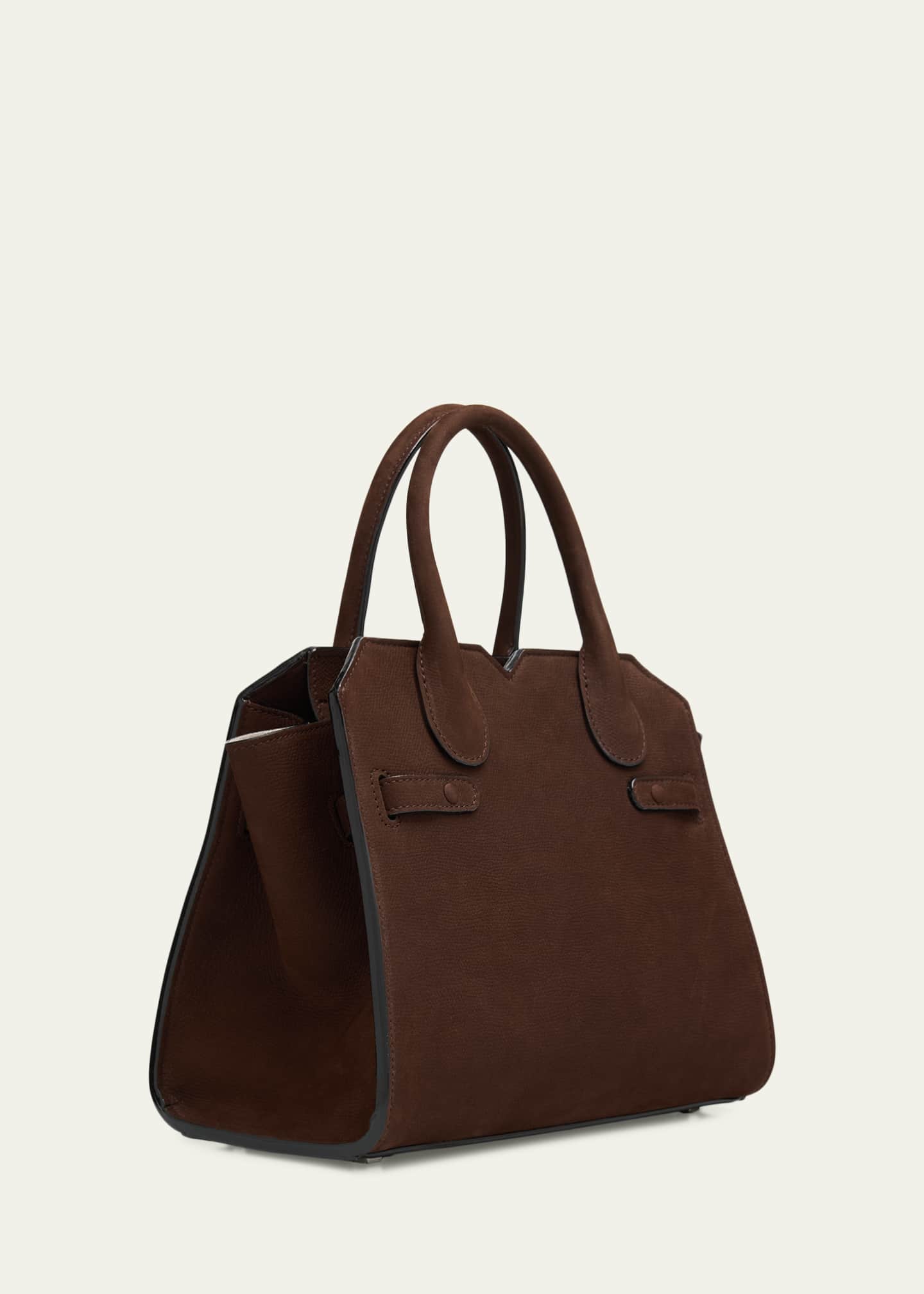 Valextra Milano Mini Millepunte Nubuck Top-Handle Bag - Bergdorf Goodman