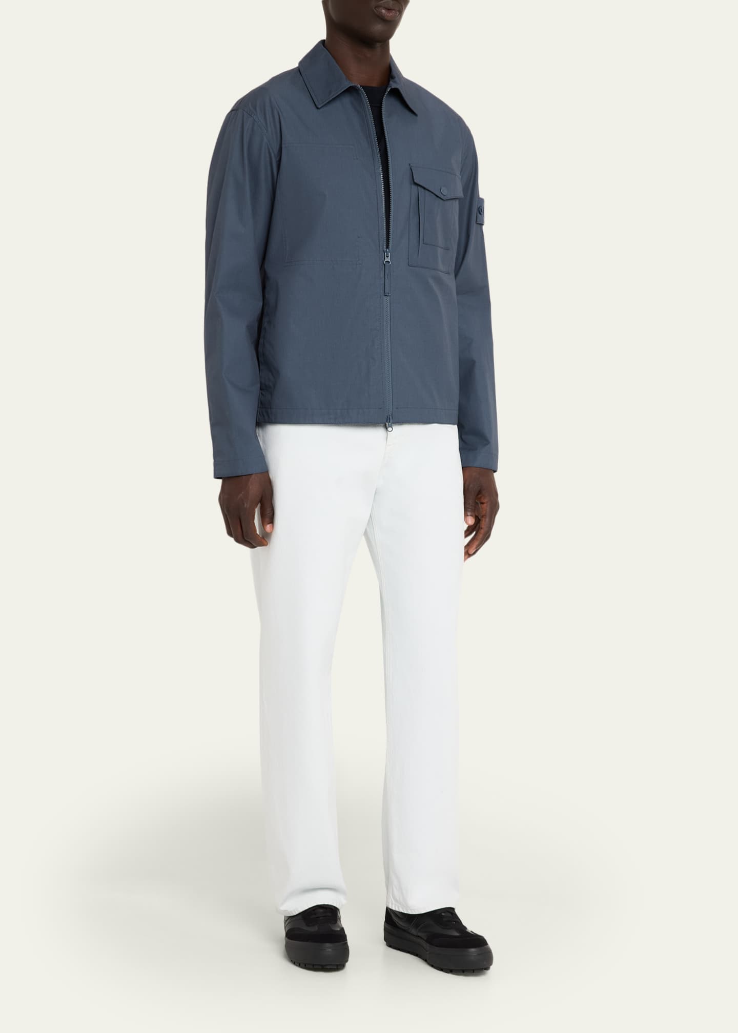 Stone Island Men's Ghost Cotton Zip-Front Shirt Jacket - Bergdorf Goodman