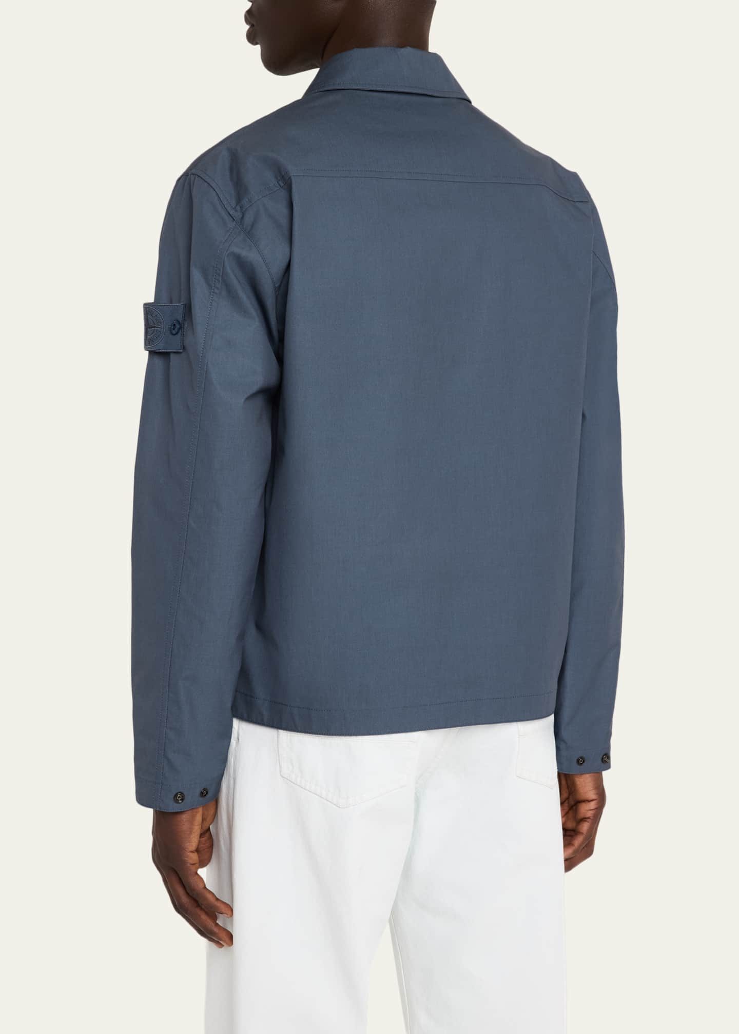 Stone Island Men's Ghost Cotton Zip-Front Shirt Jacket - Bergdorf Goodman