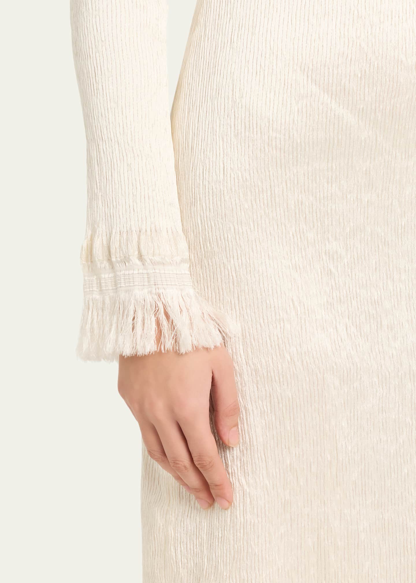 FForme Mina Frayed Edge Long-Sleeve Midi Dress - Bergdorf Goodman