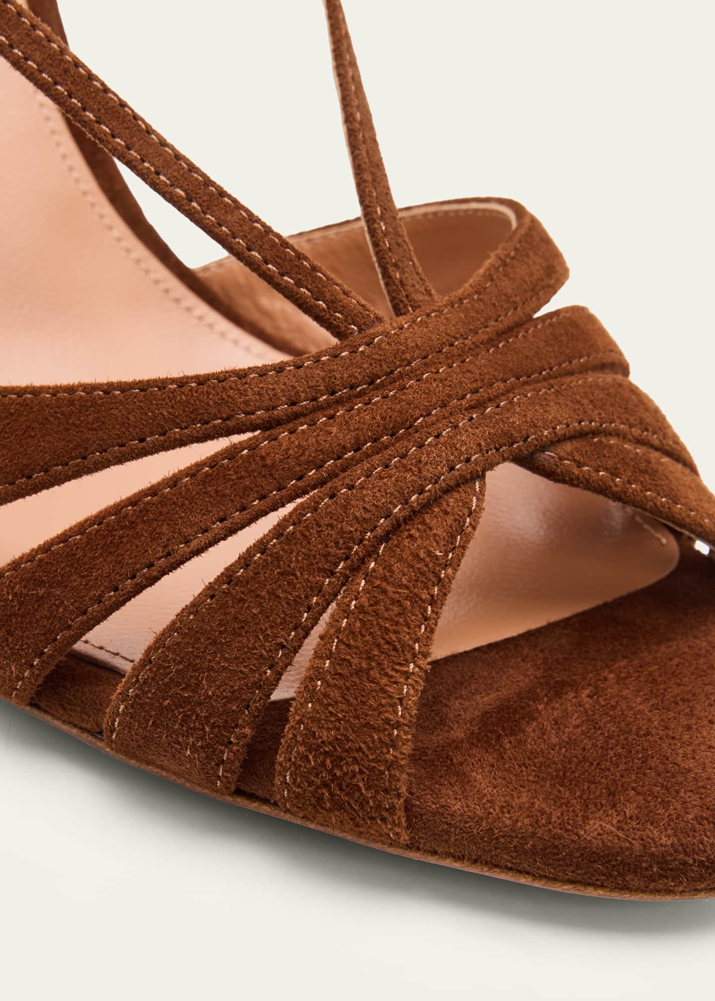 Aquazzura 85mm Aimee Suede Block-Heel Sandals - Bergdorf Goodman