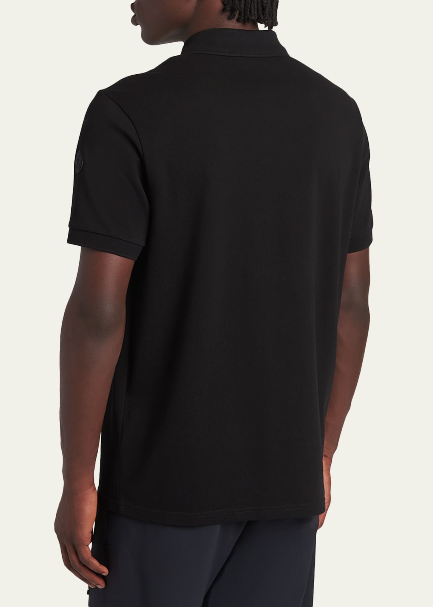 Moncler Men's Logo Cotton Piquet Half-Zip Polo Shirt - Bergdorf Goodman