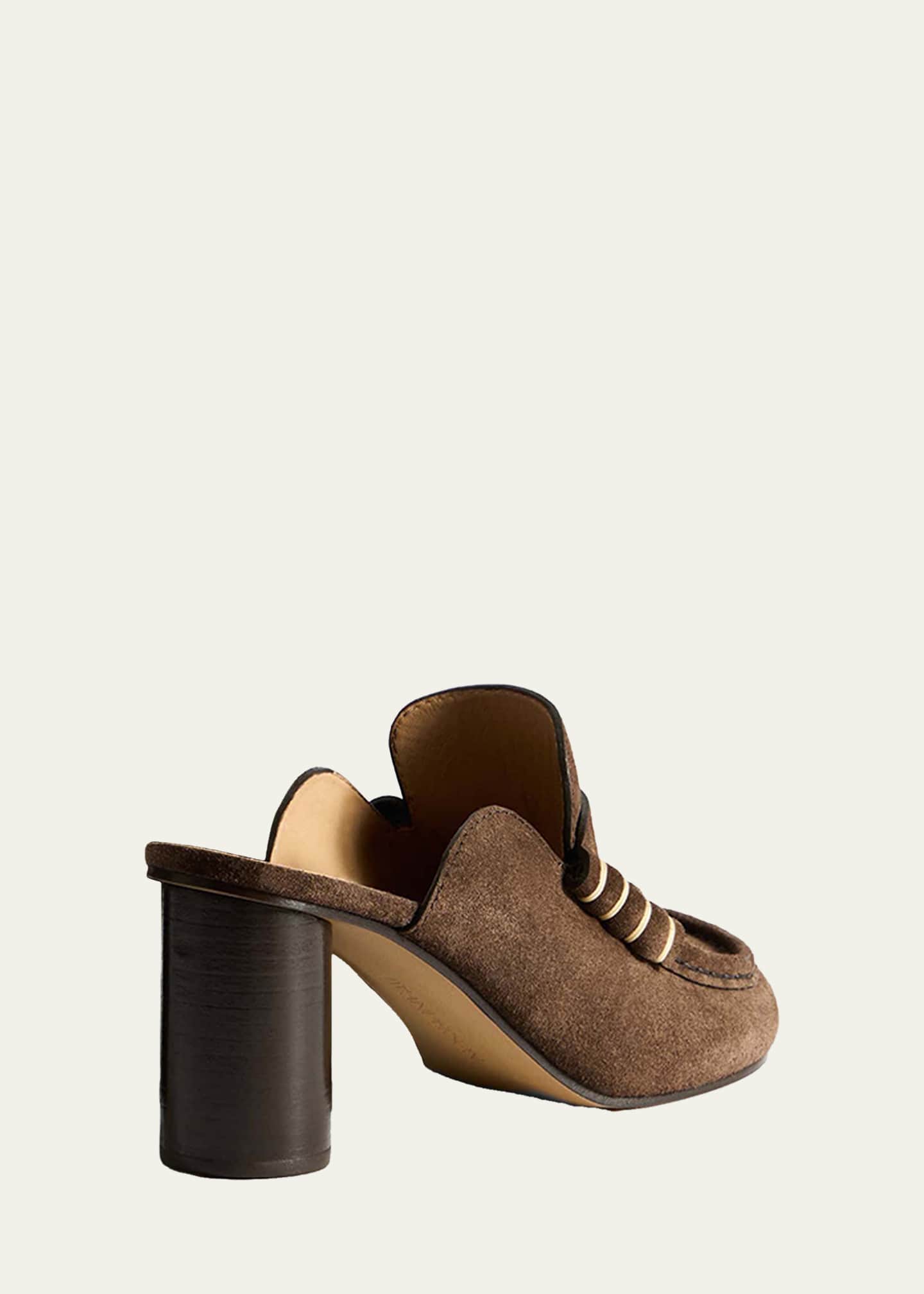 JW Anderson 70mm Suede Loafer Mules - Bergdorf Goodman