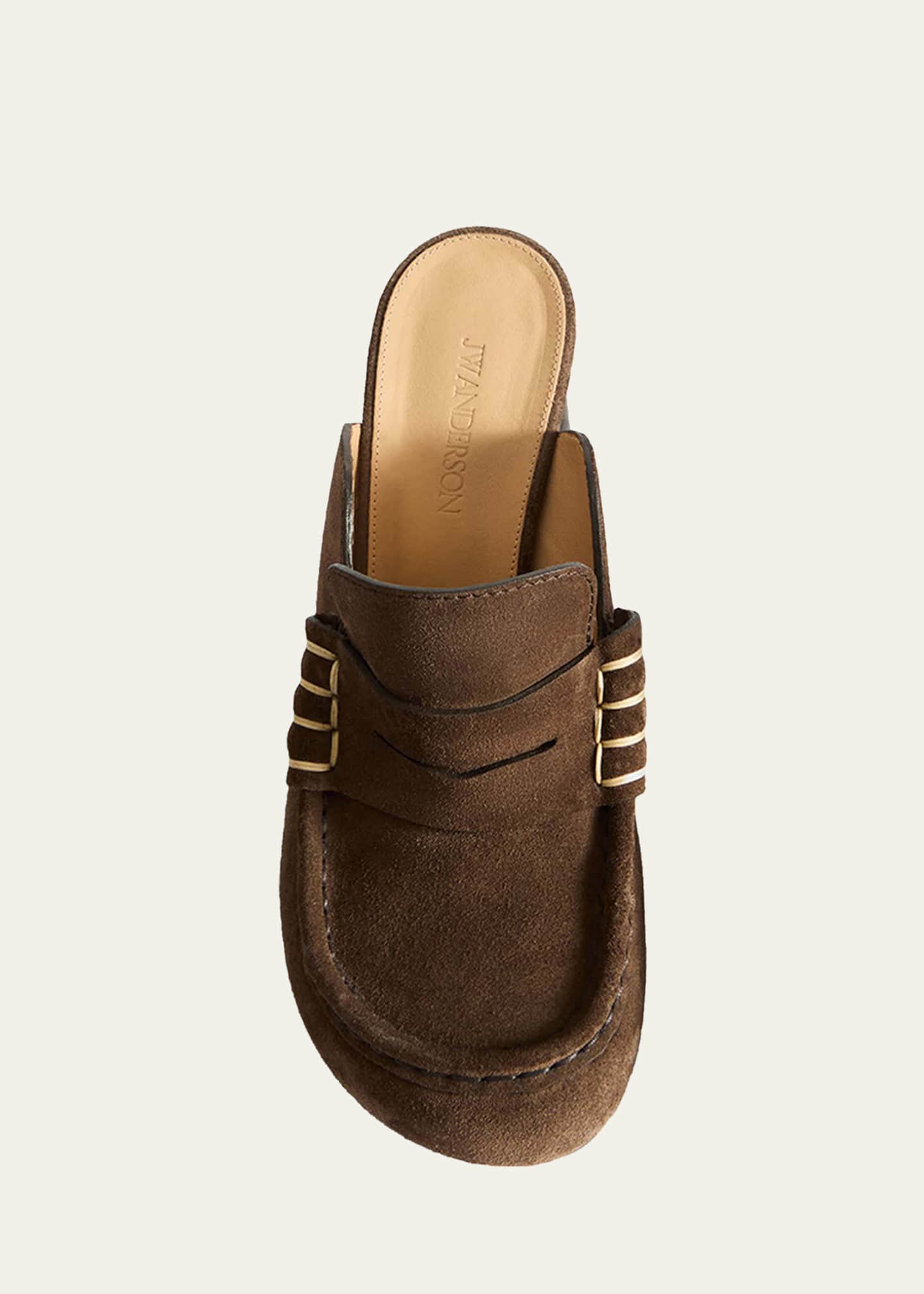 JW Anderson 70mm Suede Loafer Mules - Bergdorf Goodman