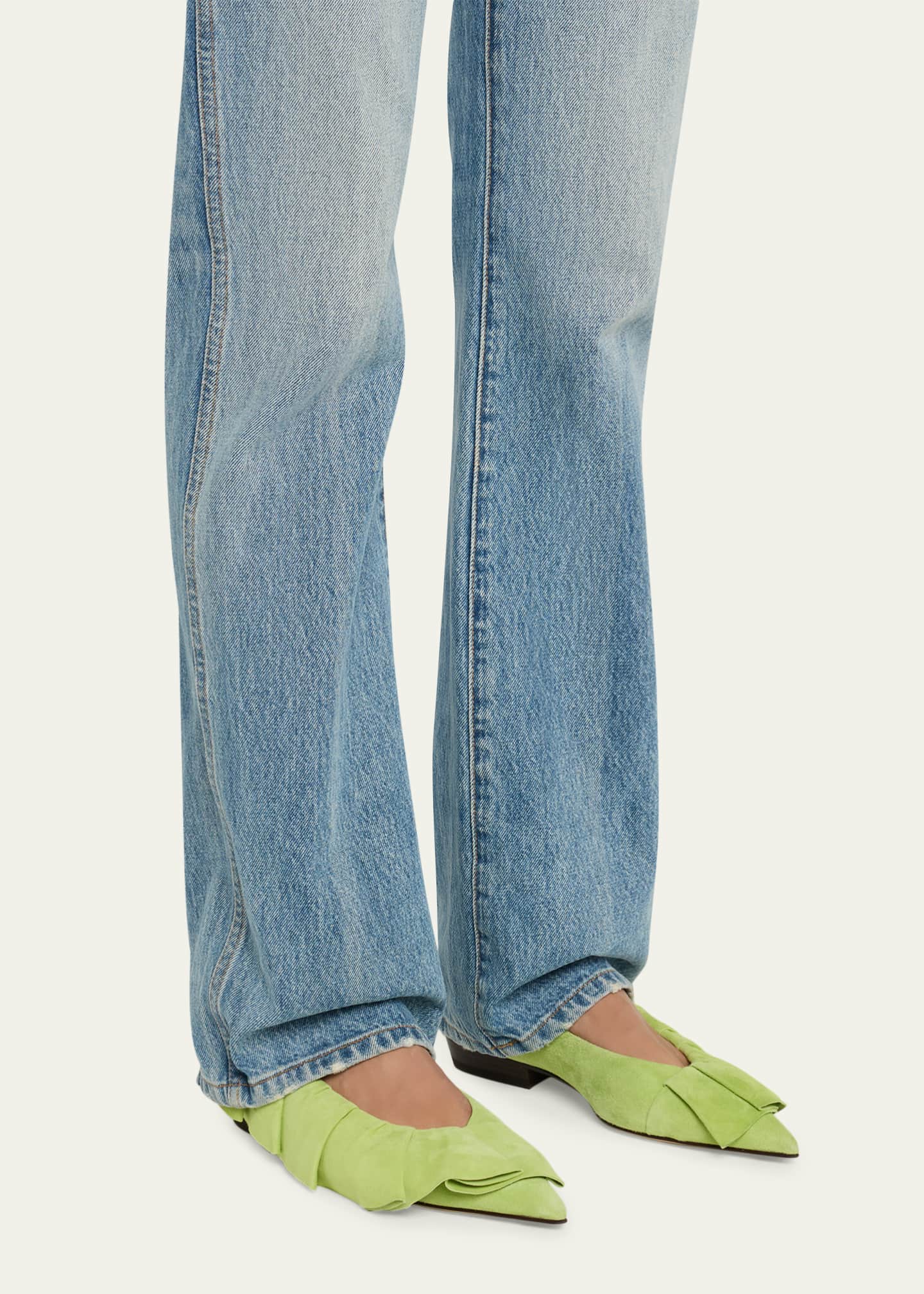 JW Anderson Suede Ruffle Ballerina Flats - Bergdorf Goodman