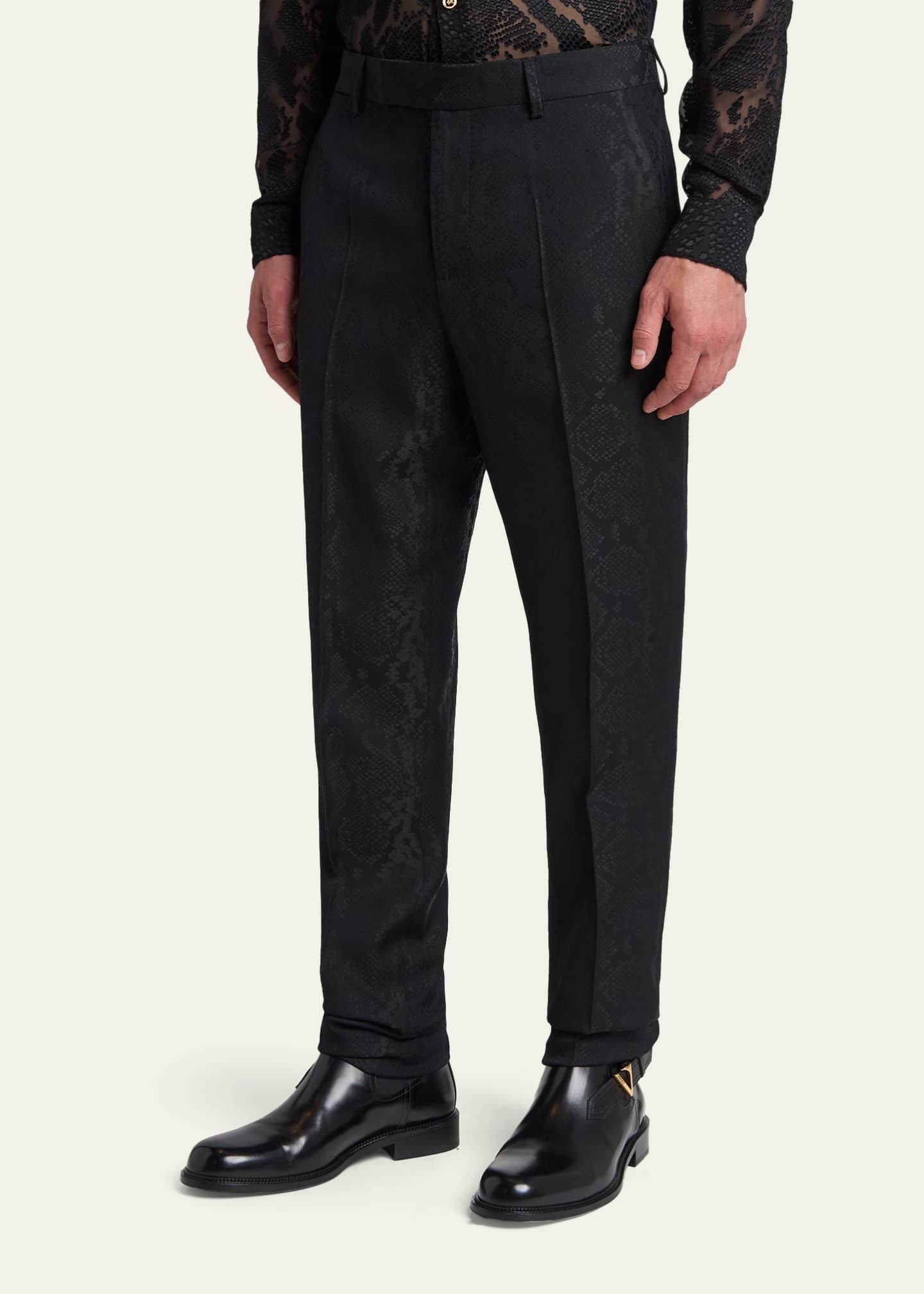 Versace Men's Python Jacquard Formal Pants - Bergdorf Goodman