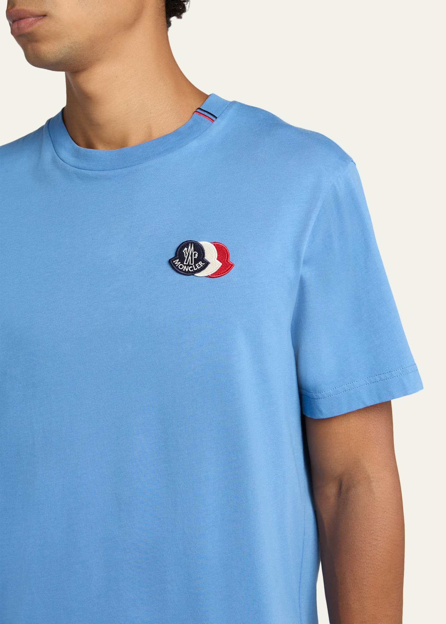 Moncler Men's Tricolor Patch Cotton T-Shirt - Bergdorf Goodman