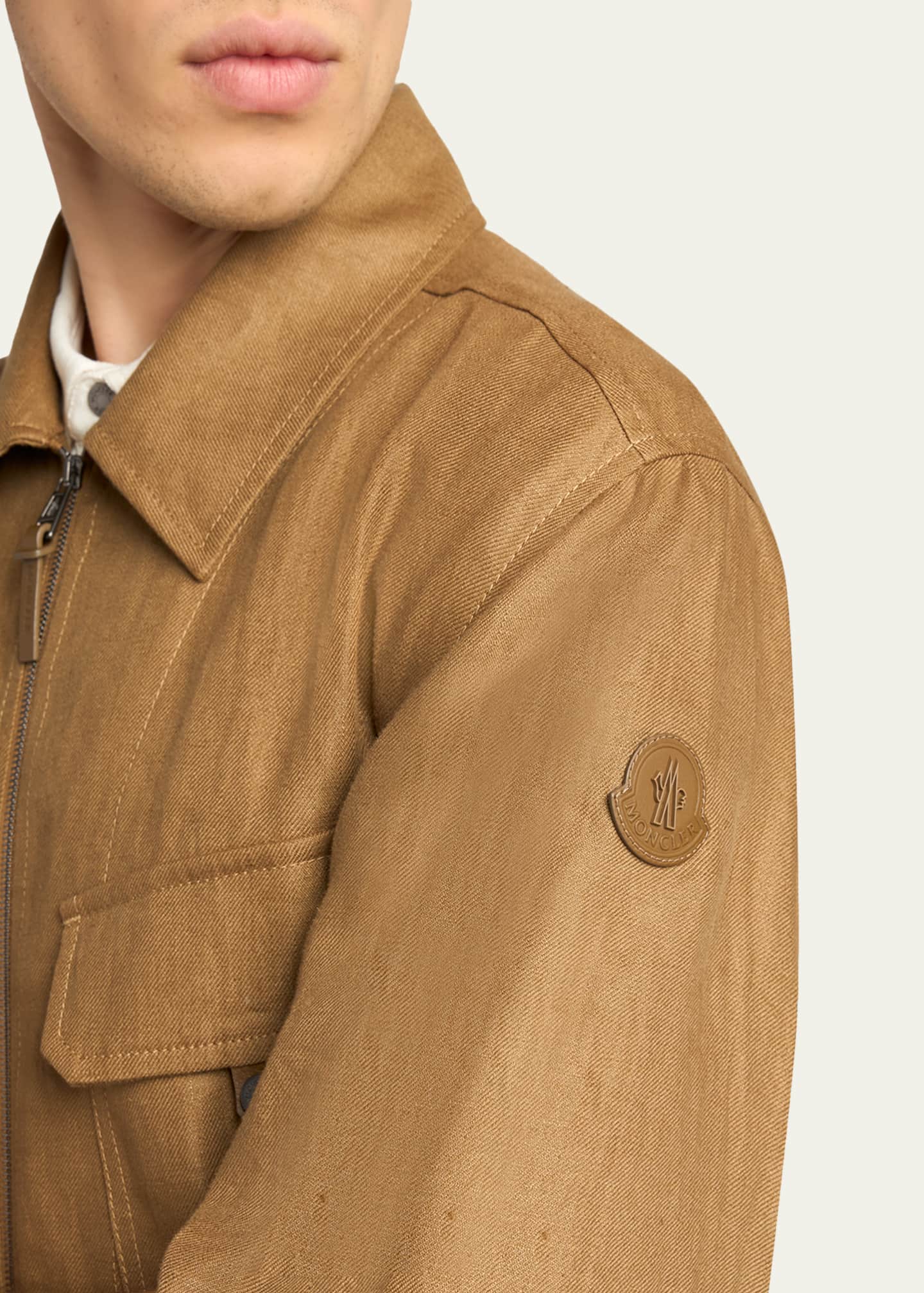Moncler Men's Flax Short-Sleeve Utility Shirt - Bergdorf Goodman