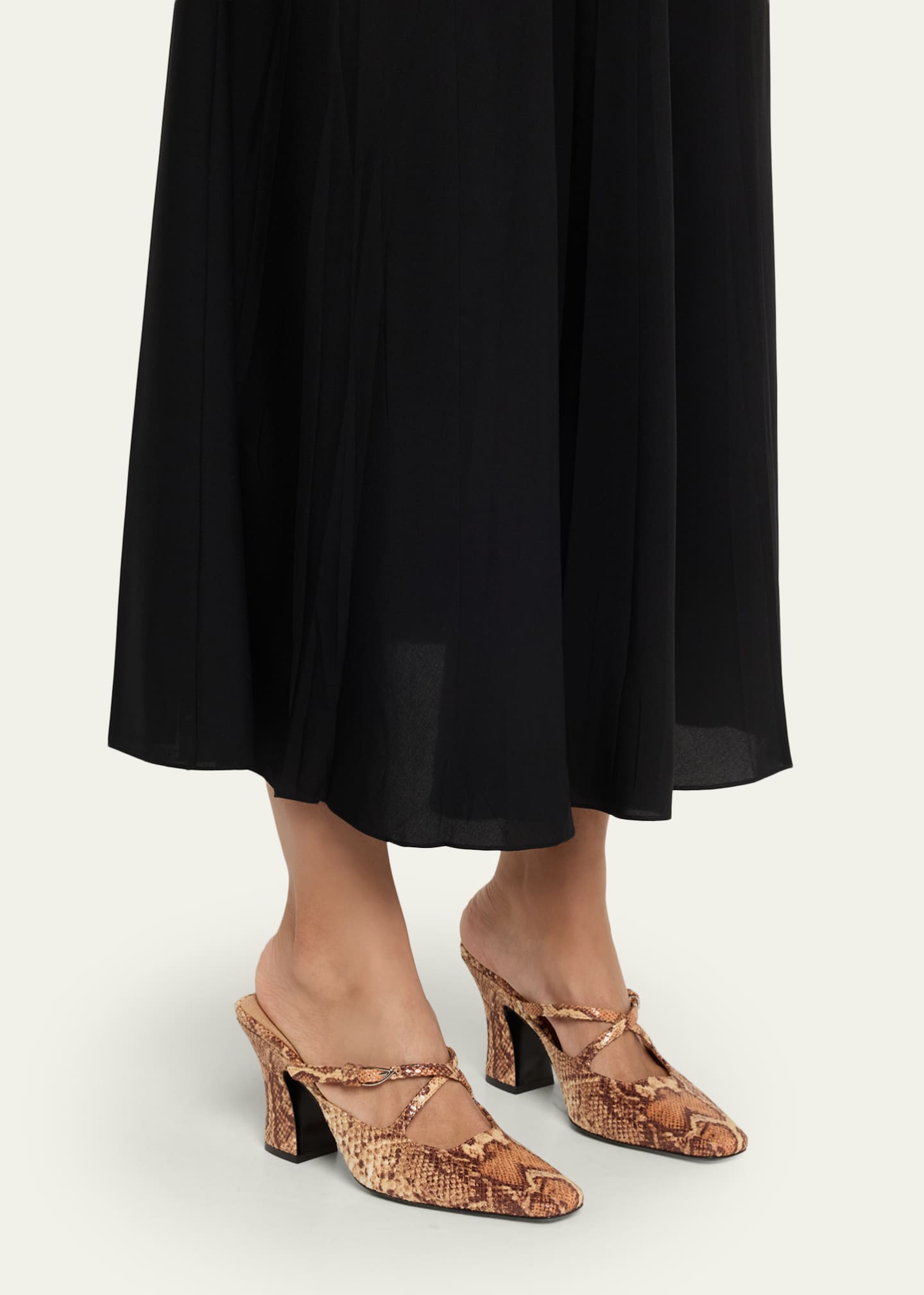 JW Anderson Crisscross Snake-Embossed Leather Mules - Bergdorf Goodman