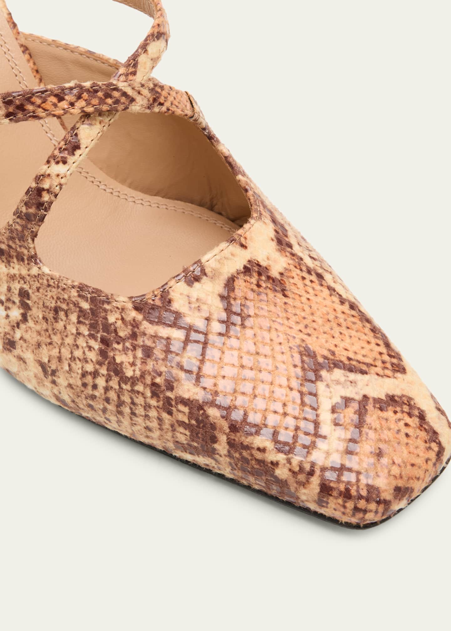 JW Anderson Crisscross Snake-Embossed Leather Mules - Bergdorf Goodman