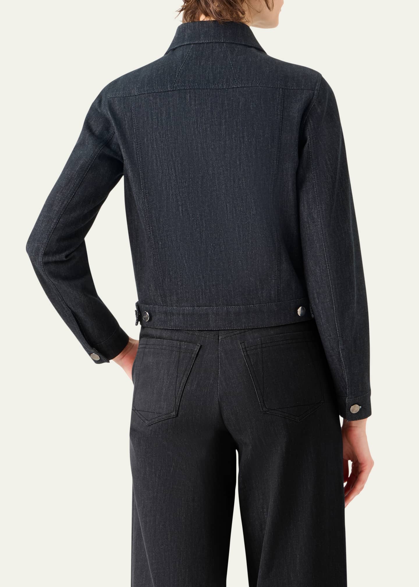 Akris Hilbert Short Stretch Denim Jacket - Bergdorf Goodman
