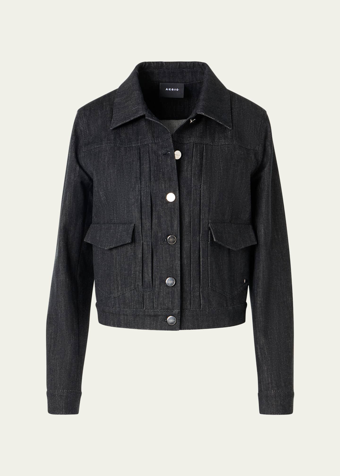 Akris Hilbert Short Stretch Denim Jacket - Bergdorf Goodman