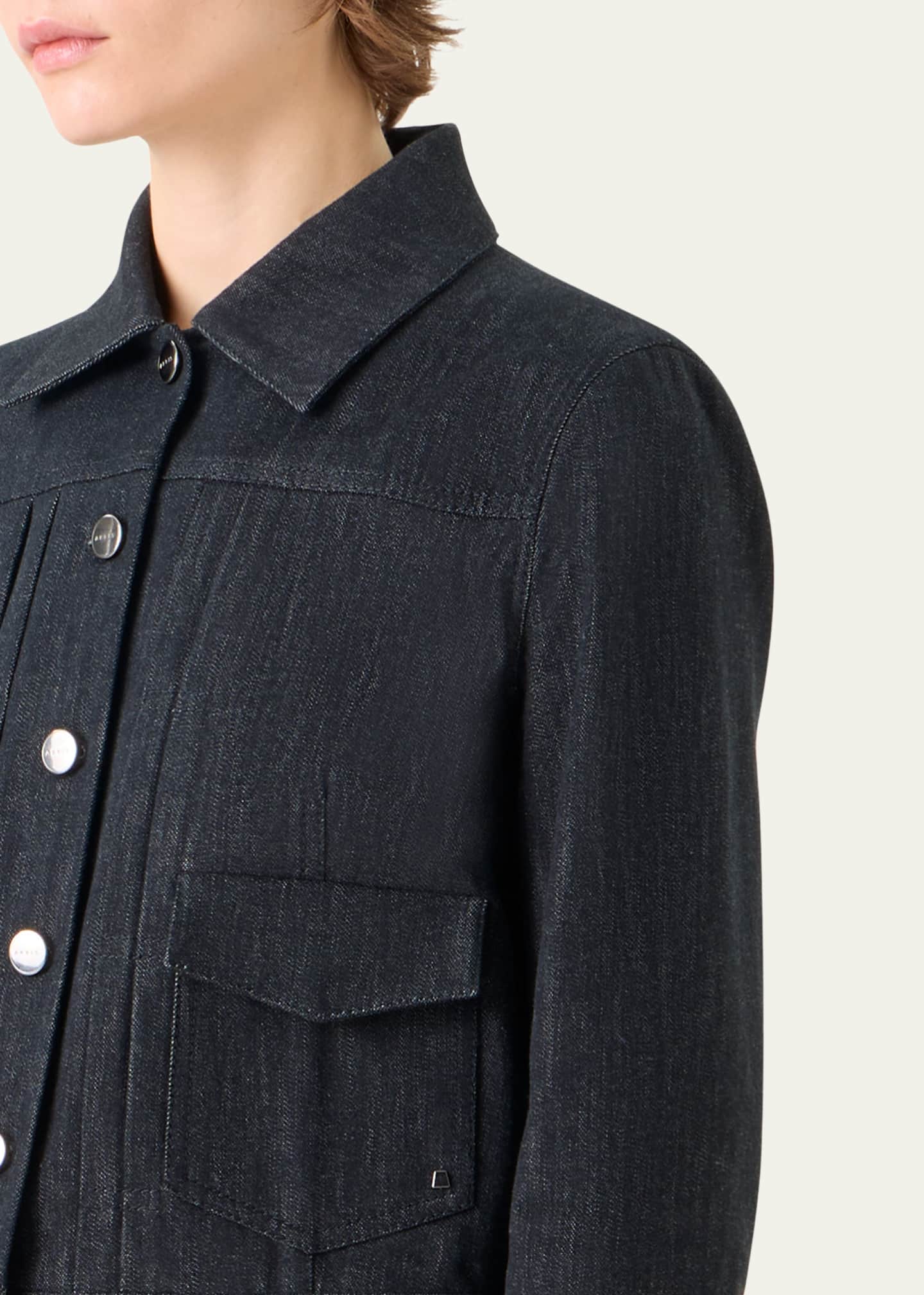 Akris Hilbert Short Stretch Denim Jacket - Bergdorf Goodman