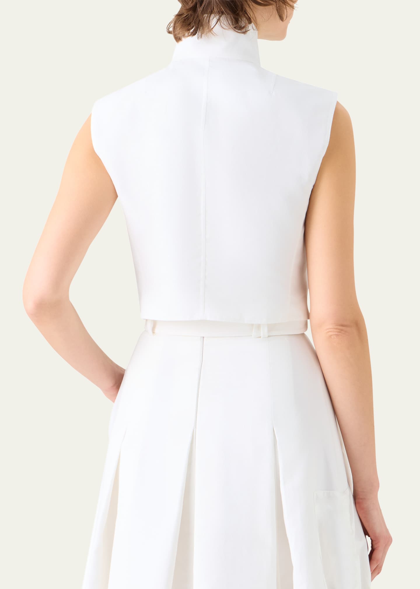 Akris Hester Short Stand-Collar Cotton Gilet - Bergdorf Goodman