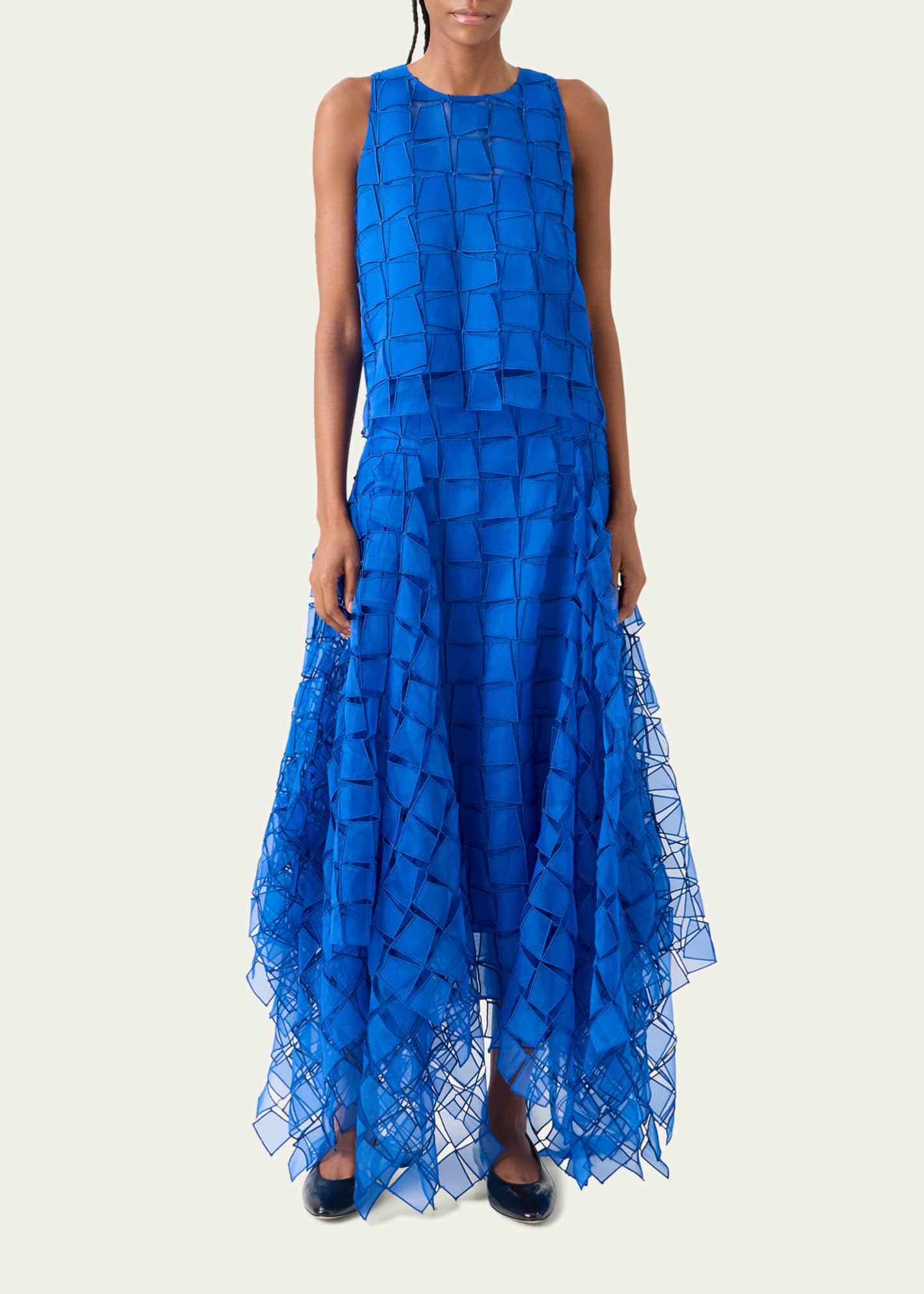 Akris Embroidered Organza Maxi Handkerchief Skirt - Bergdorf Goodman