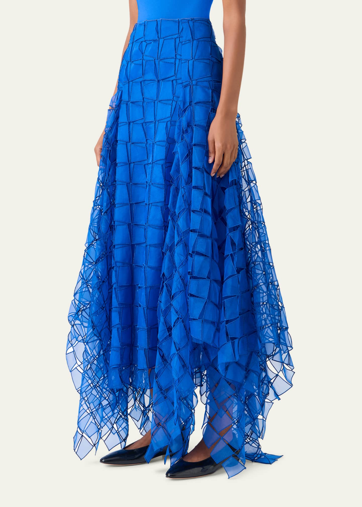 Akris Embroidered Organza Maxi Handkerchief Skirt - Bergdorf Goodman