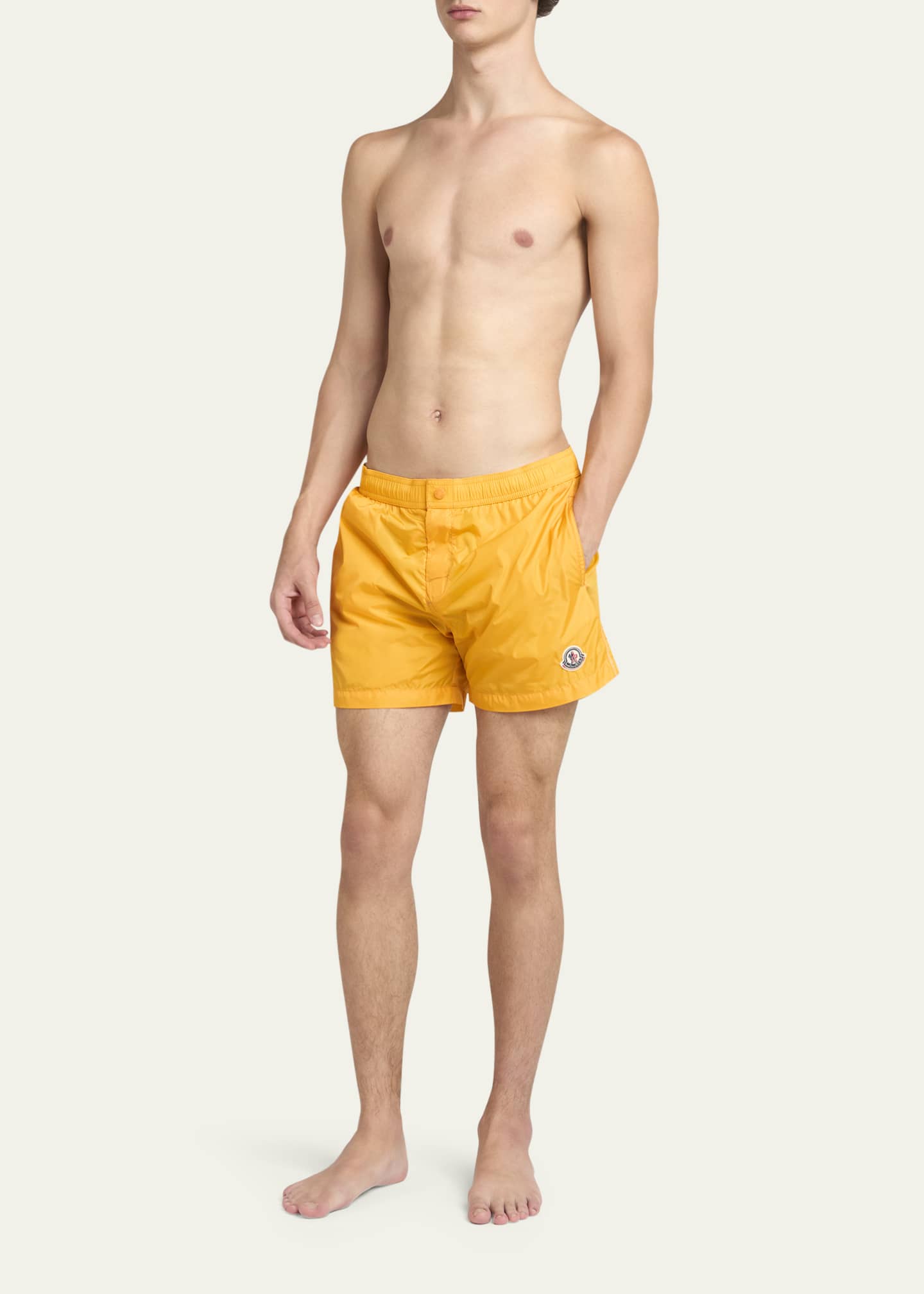 Moncler Men's Nylon Logo Swim Trunks - Bergdorf Goodman