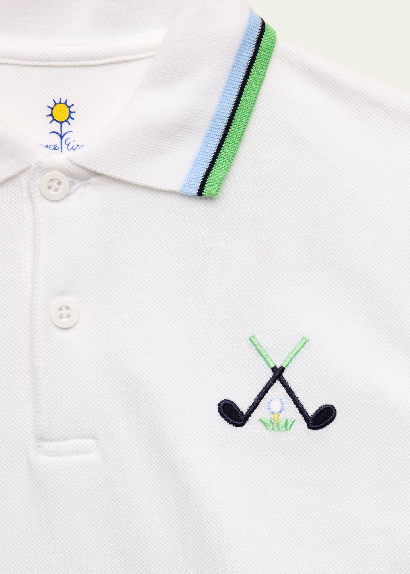 Florence Eiseman Kid's Golf Tipped Polo Shirt & Embroidered Shorts Set ...
