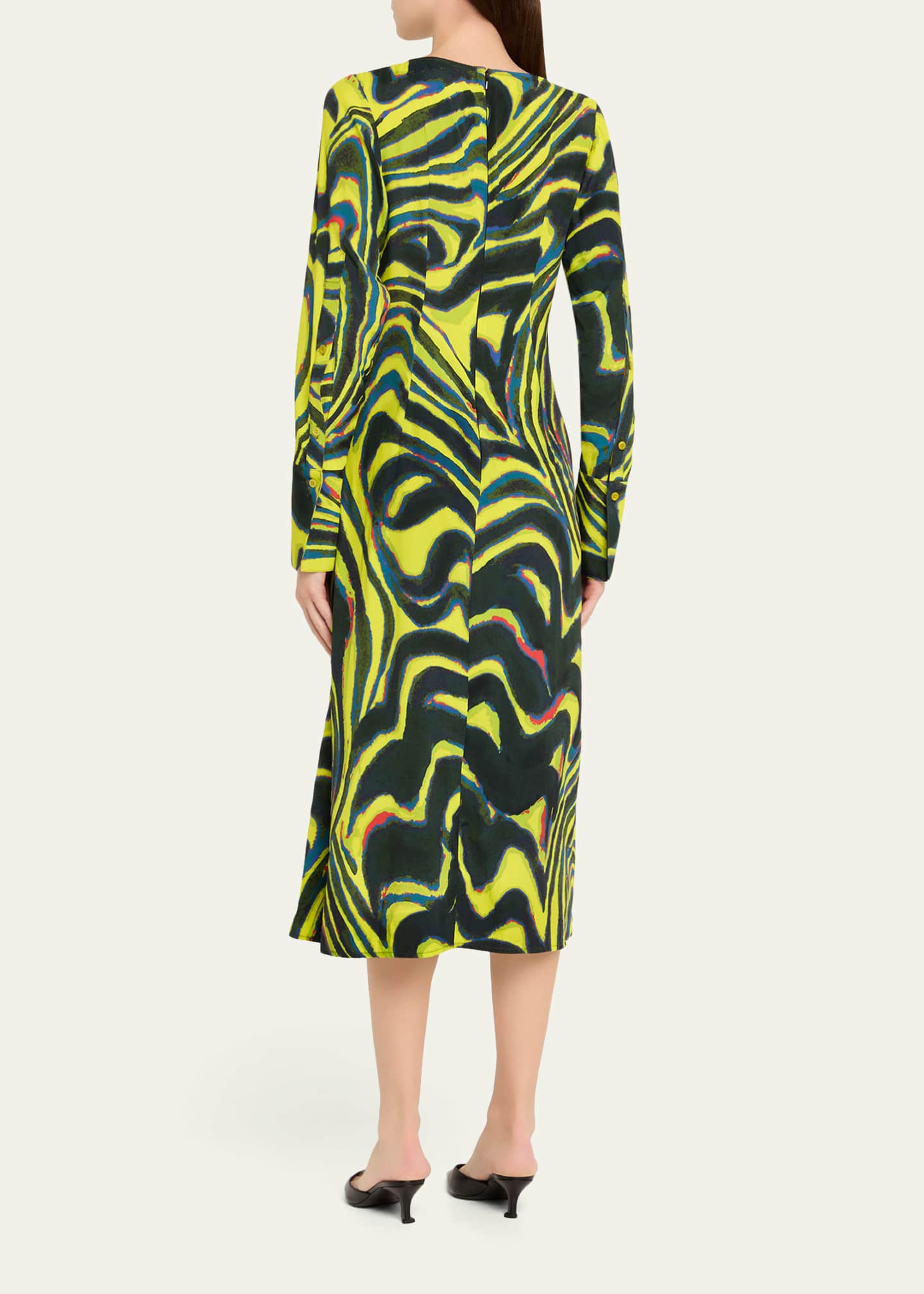 CHRISTOPHER JOHN ROGERS Printed Knotted Waist Midi Dress - Bergdorf Goodman