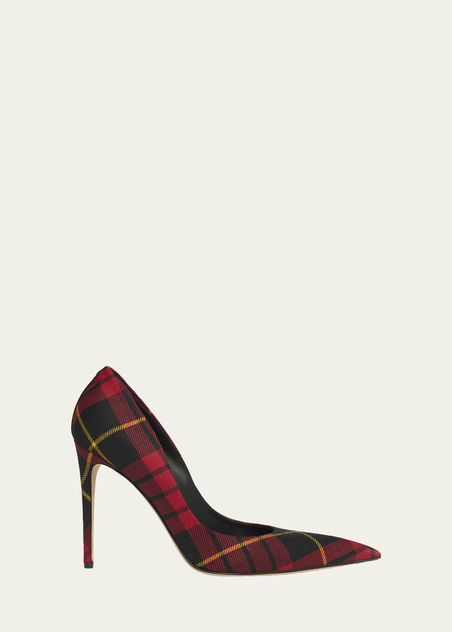McQueen 105mm Tartan Plaid Pointed-Toe Pumps - Bergdorf Goodman