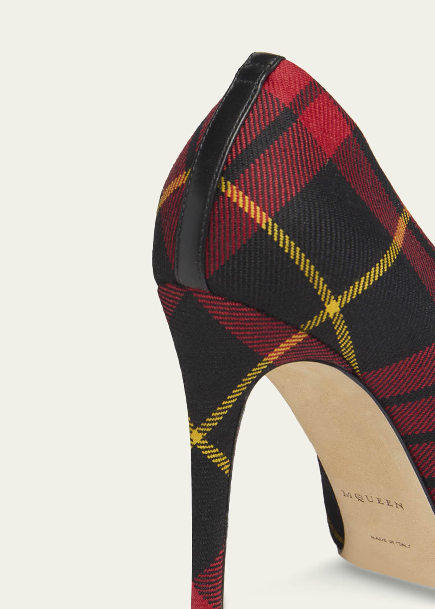 McQueen 105mm Tartan Plaid Pointed-Toe Pumps - Bergdorf Goodman
