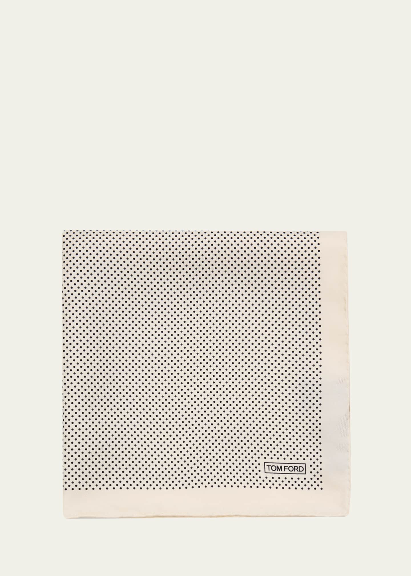 TOM FORD Men's Micro Polka Dot Silk Pocket Square - Bergdorf Goodman