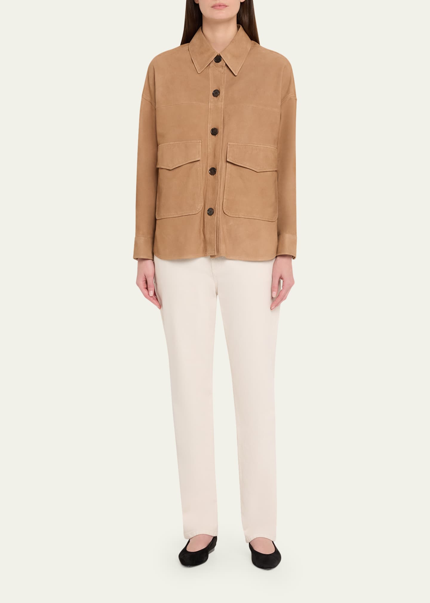 Arma Kaylee Button-Down Lambskin Suede Jacket - Bergdorf Goodman