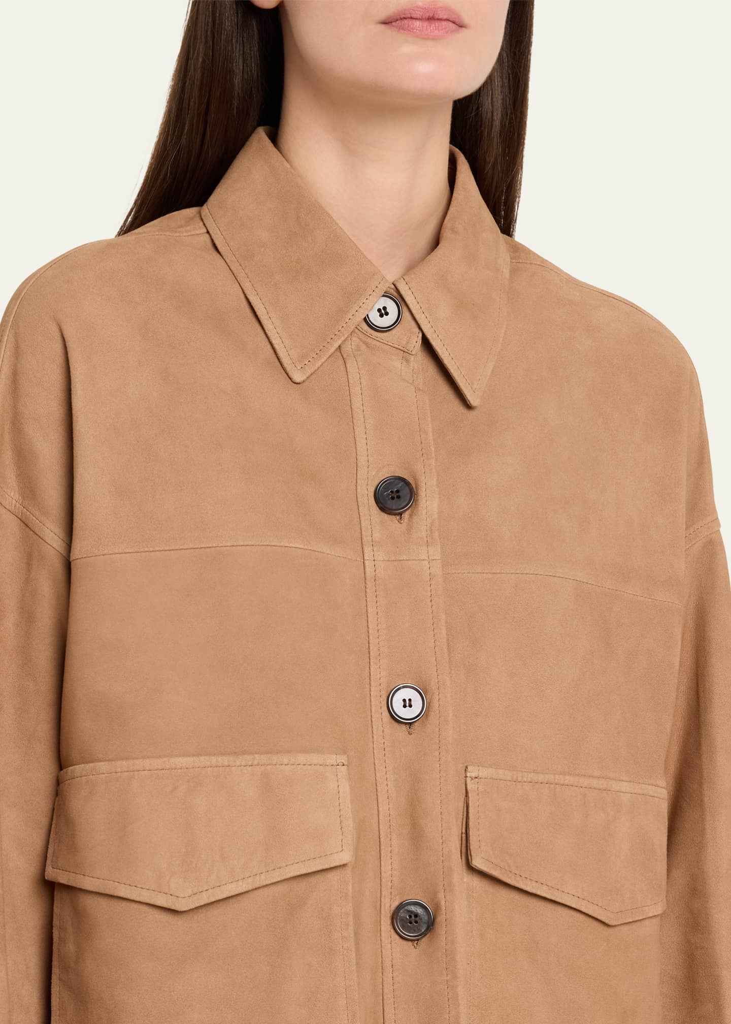 Arma Kaylee Button-Down Lambskin Suede Jacket - Bergdorf Goodman