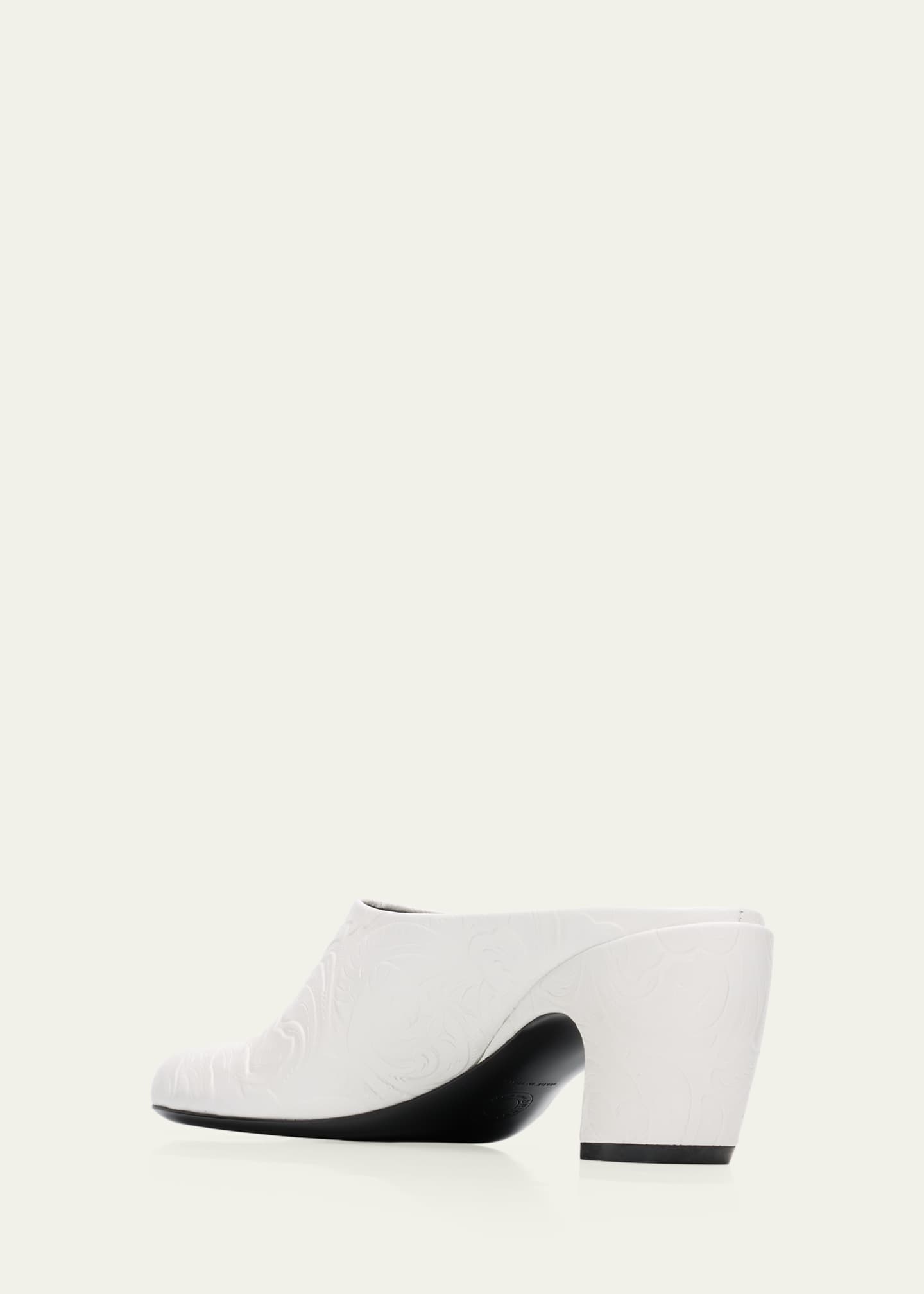 Dries Van Noten 75mm Floral Debossed Leather Mules - Bergdorf Goodman