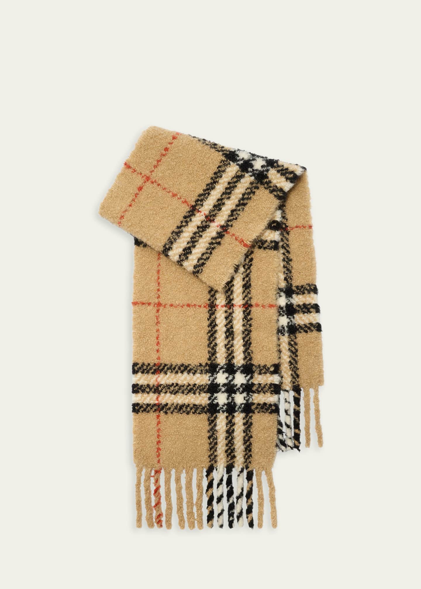 Burberry Check Alpaca Wool Blend Bouclé Scarf - Bergdorf Goodman