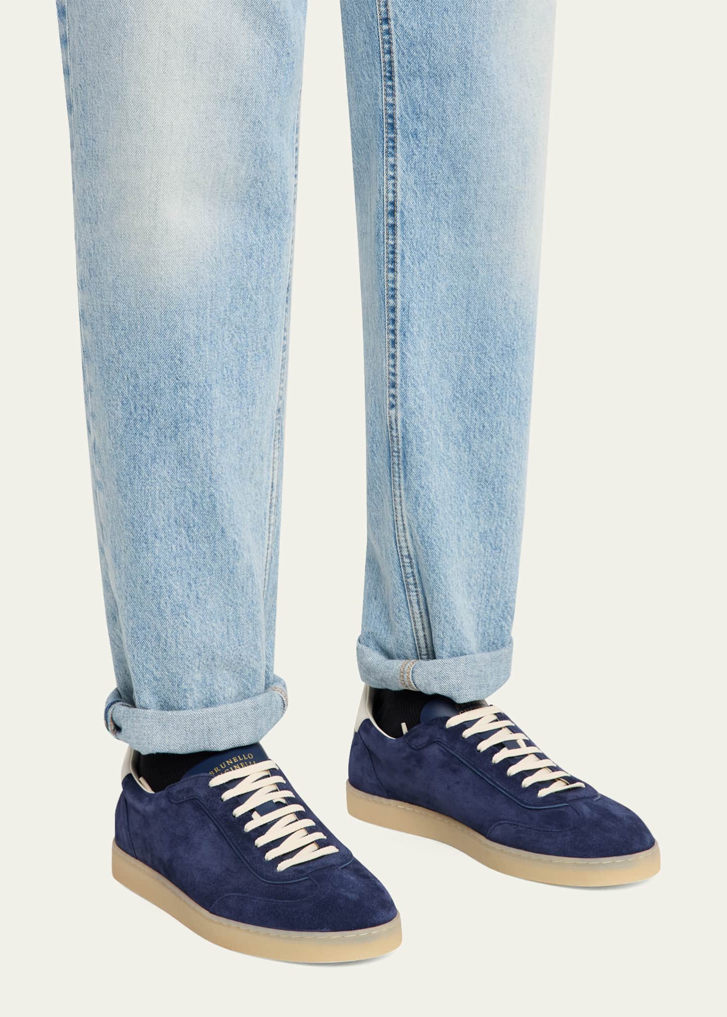 Brunello Cucinelli Men's Suede T-Toe Low-Top Sneakers - Bergdorf Goodman