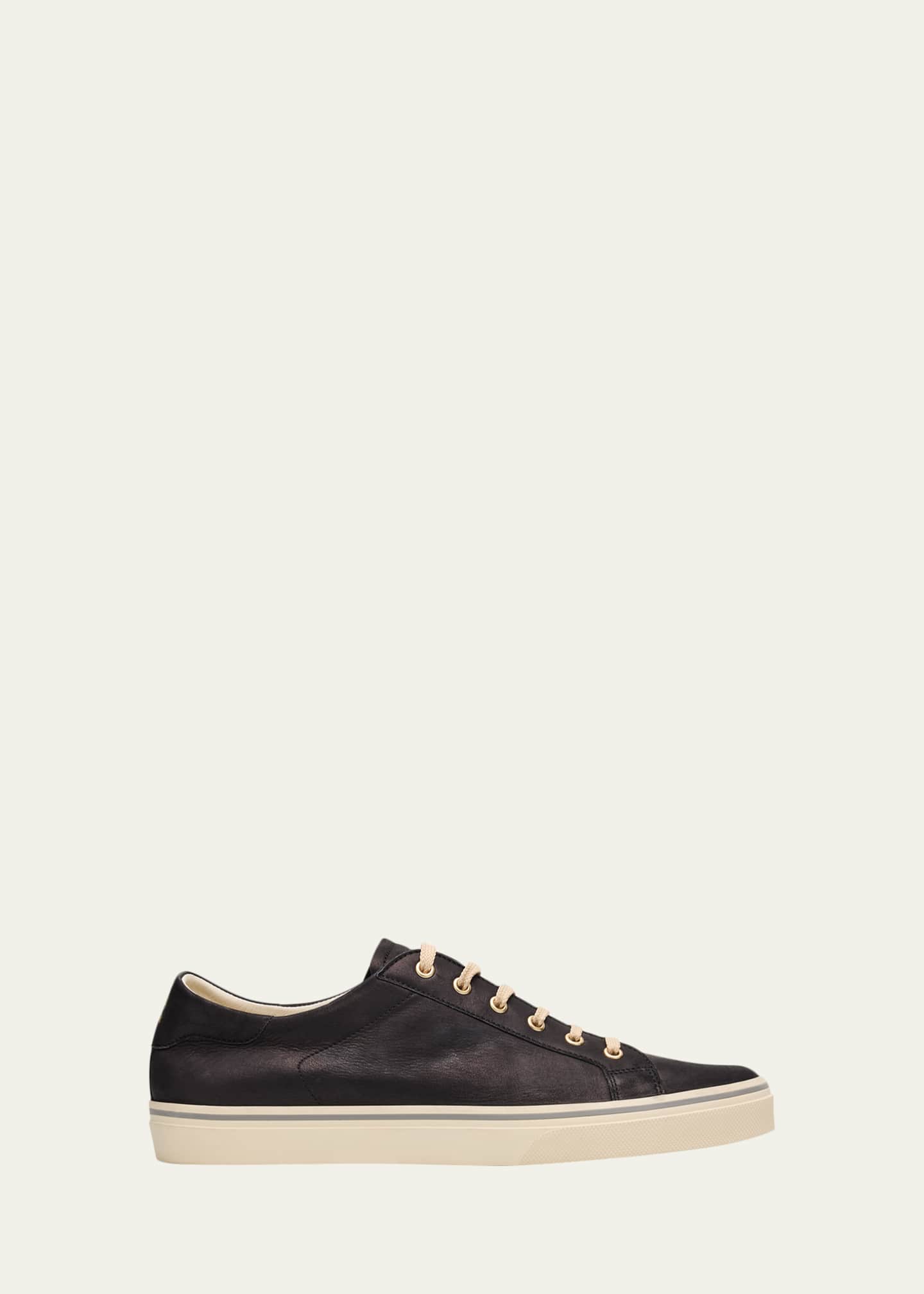 Brunello Cucinelli Men's Leather Foiled Logo Low-Top Sneakers ...