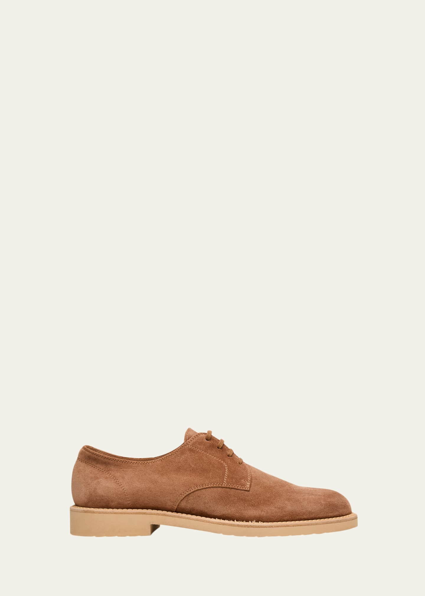 Brunello Cucinelli Men's Suede Tonal-Sole Derby Shoes - Bergdorf Goodman