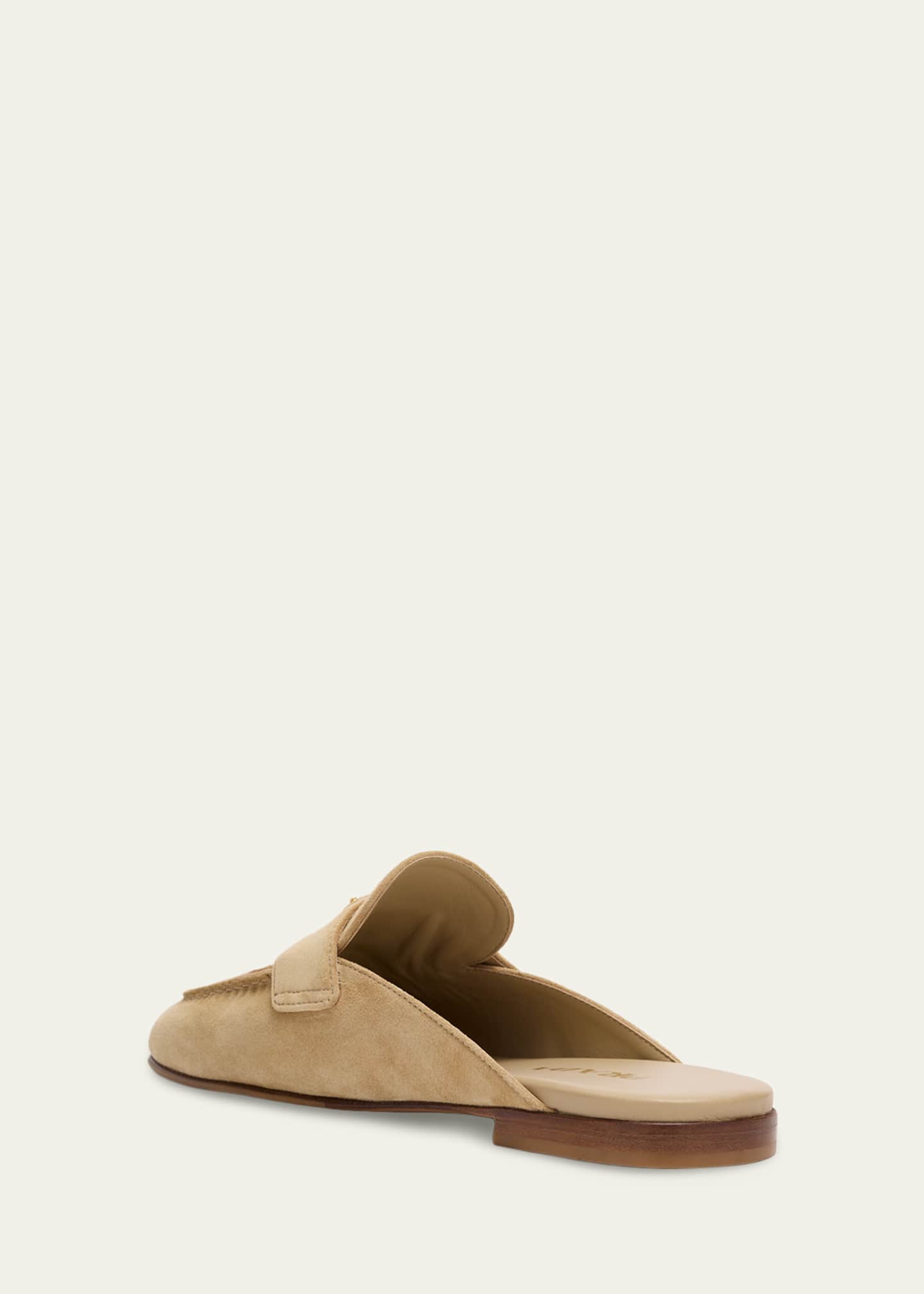 Prada Triangle Logo Suede Loafer Mules - Bergdorf Goodman