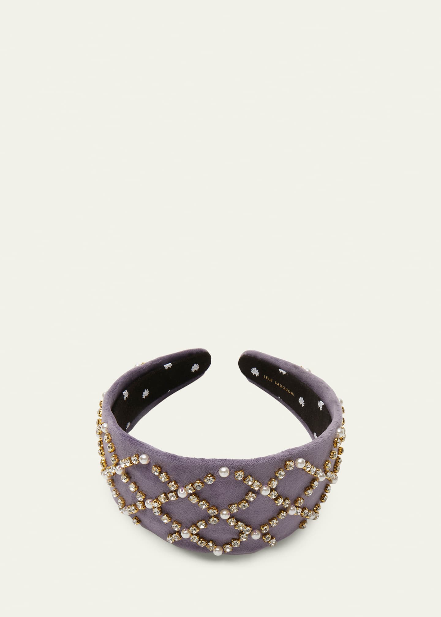 Lele Sadoughi Brigitte Embellished Velvet Headband - Bergdorf Goodman